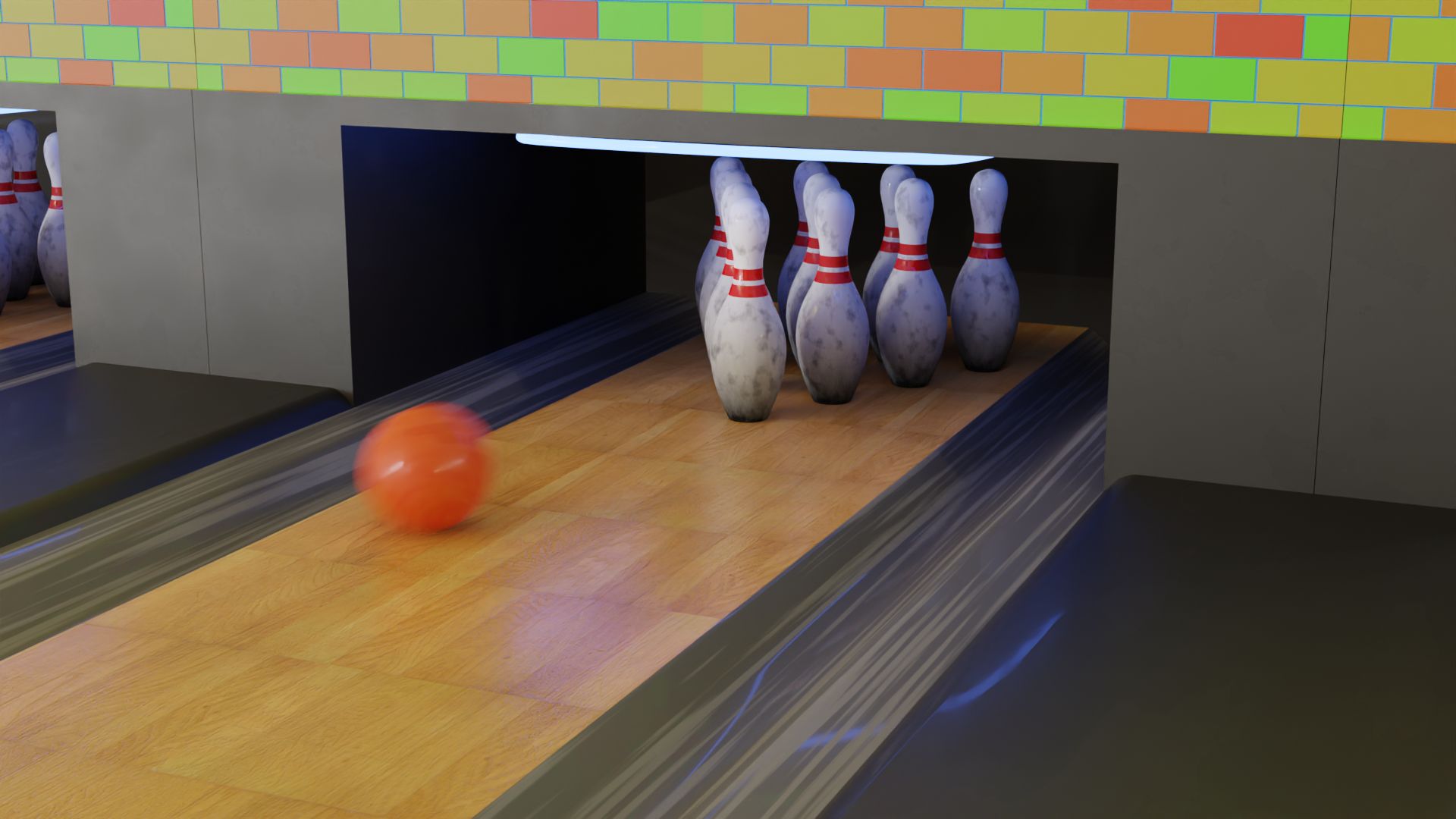 Bowling alley, inspired by Default cube | Scrolller