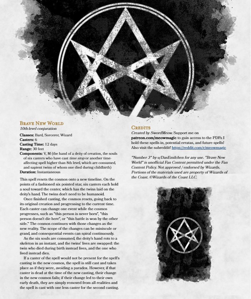Brave New World, a 10th-level spell of ultimate power from Meow Magic | Scrolller