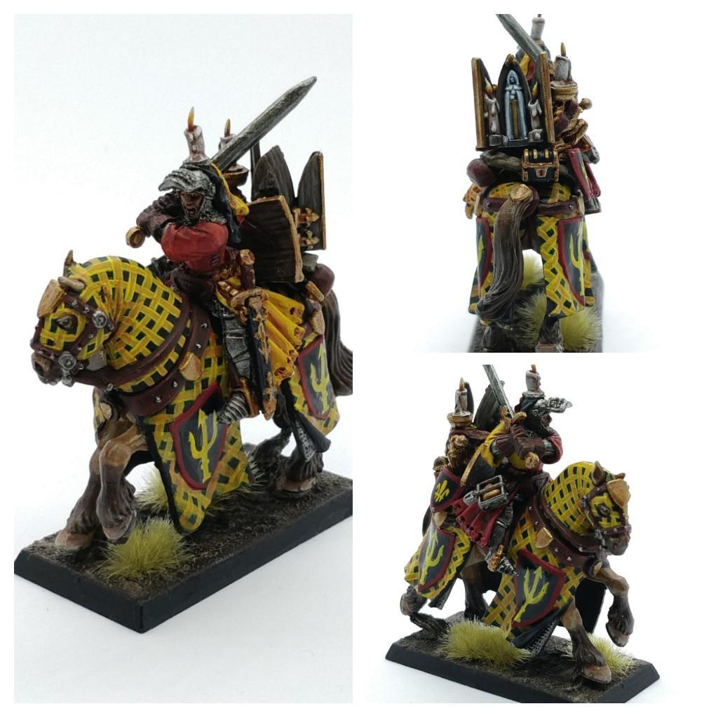 Bretonnian Questing Knight, converted from a 90s model. I hacked off the large crest and put ...