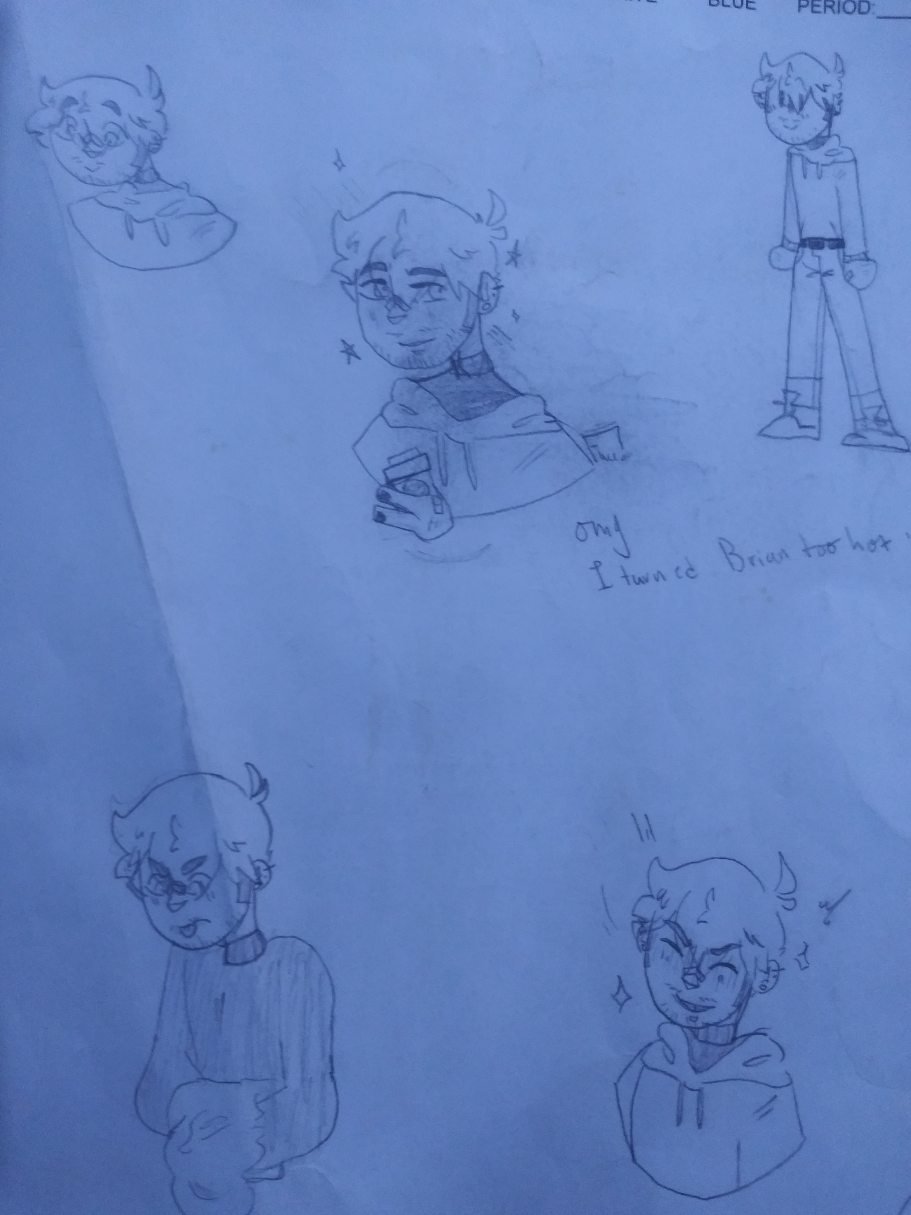 Brian doodles I made in class- I made him daddy 💀 | Scrolller