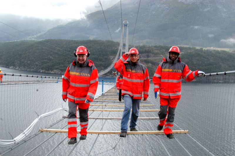 Bridge construction workers in Norway | Scrolller