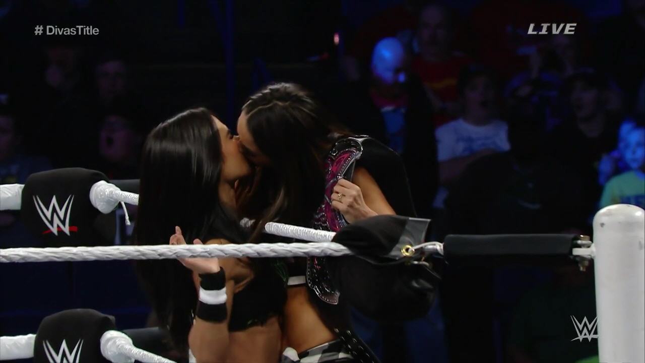 Brie Bella kissing AJ Lee | Scrolller