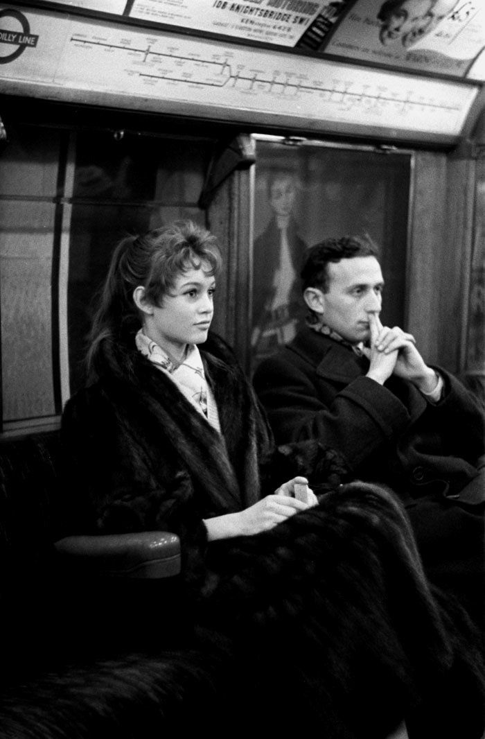 Brigitte Bardot photographed on the Picadilly Line tube, circa 1955. | Scrolller