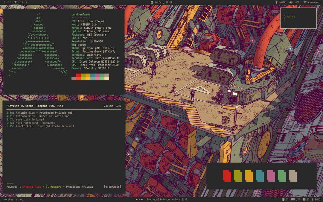 [bspwm] Gruvbox Part II | Scrolller