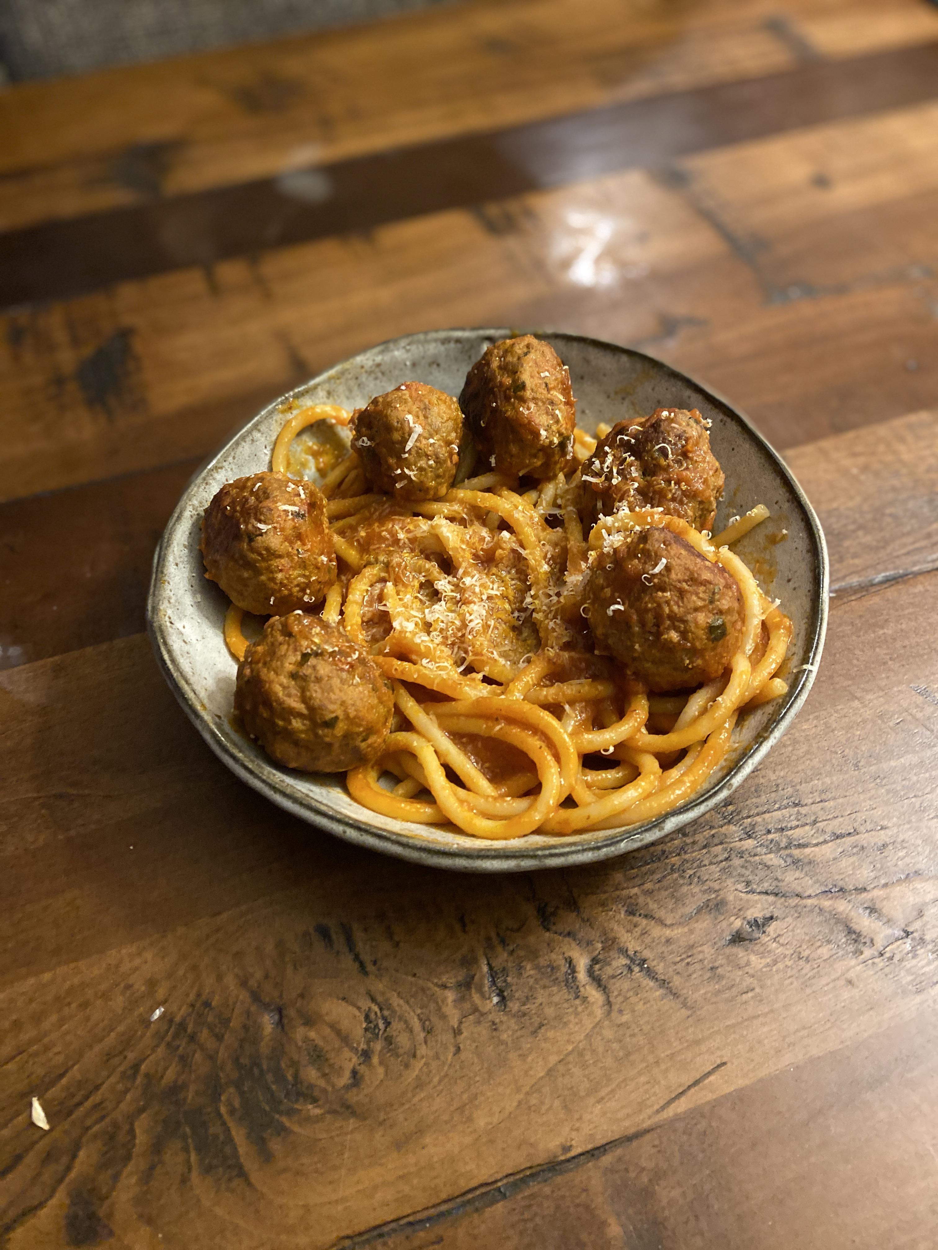 Bucatini with italian meatballs | Scrolller