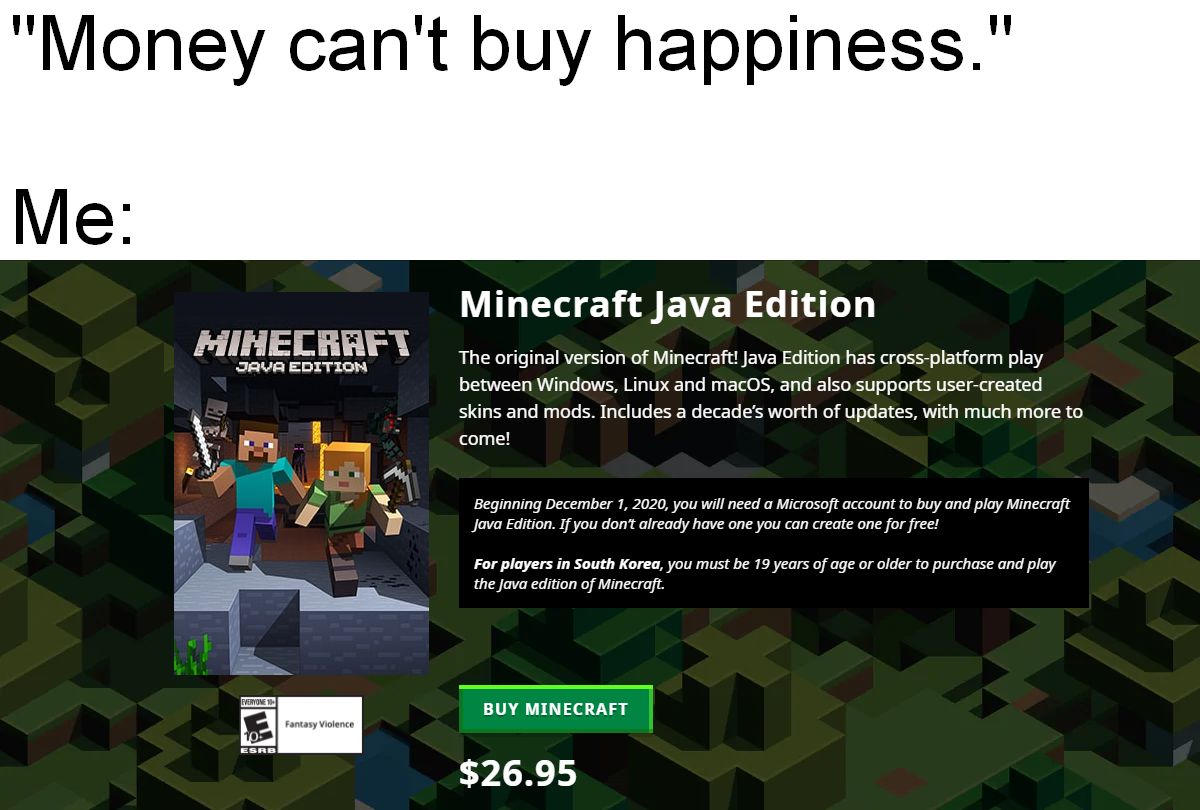 Bullshit, Minecraft ain't free | Scrolller