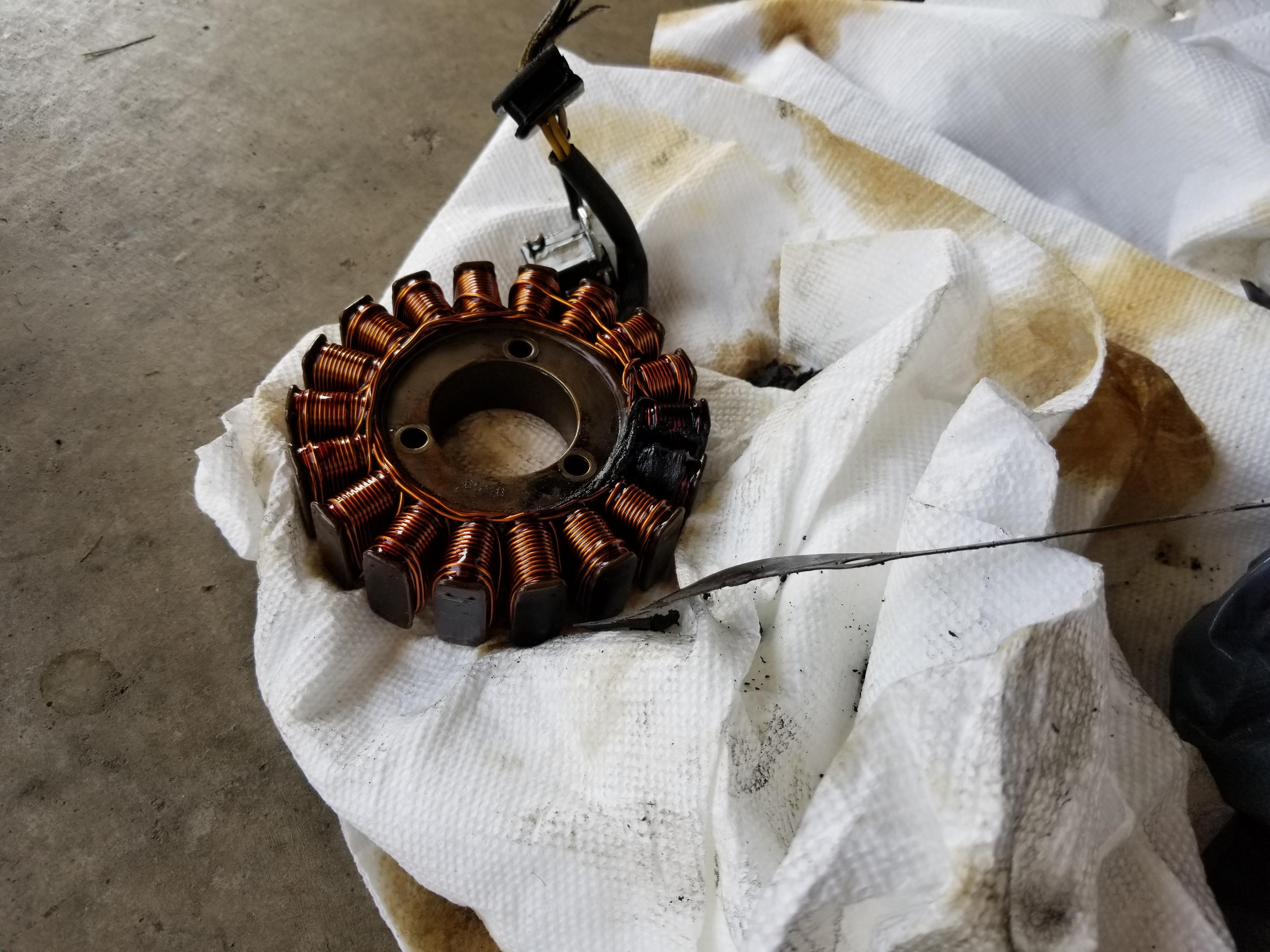 Burnt stator. | Scrolller