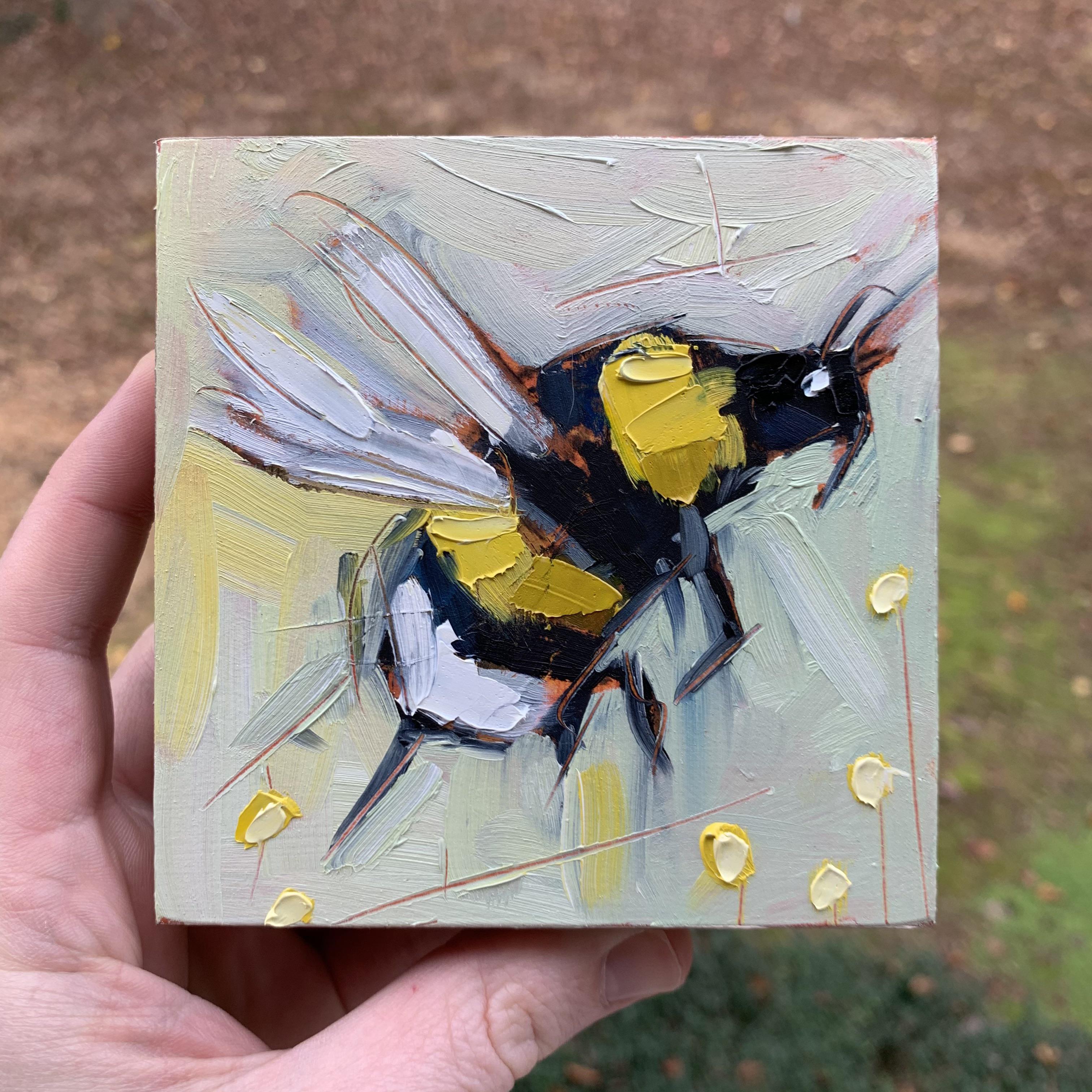 Buzz buzz - oil on wood 4x4 | Scrolller