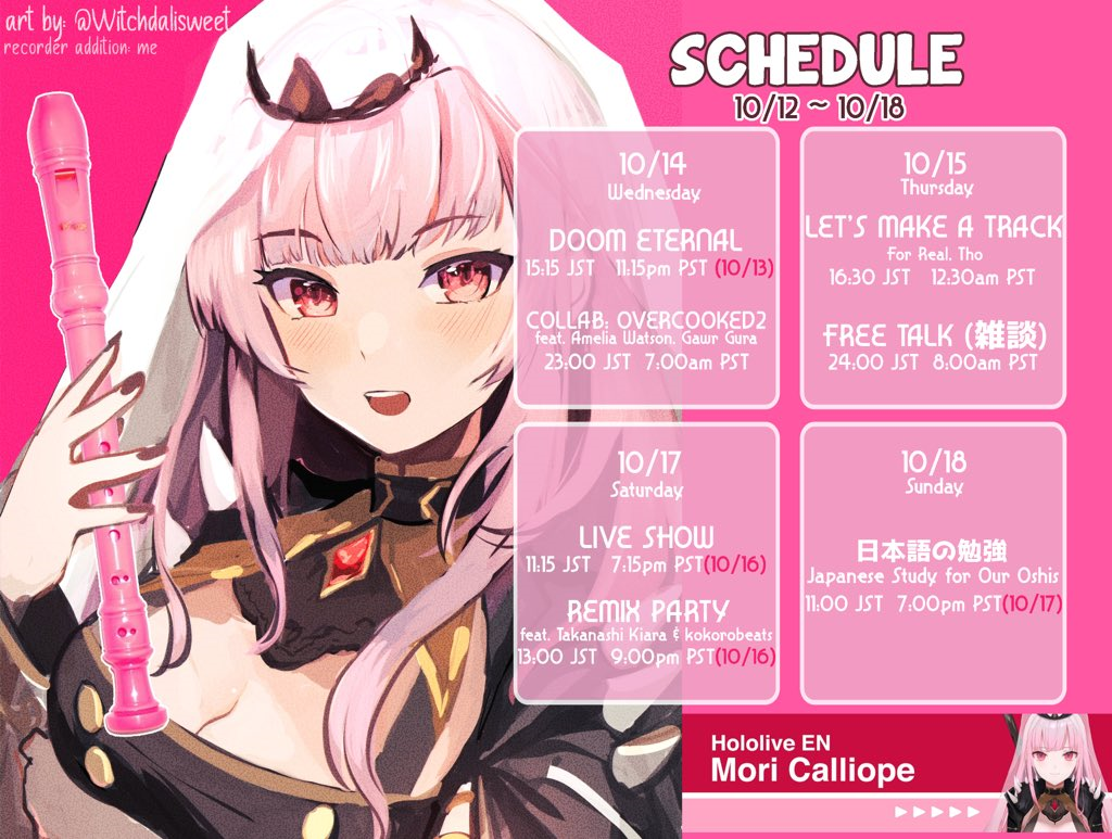 Callie's Week Schedule | Scrolller