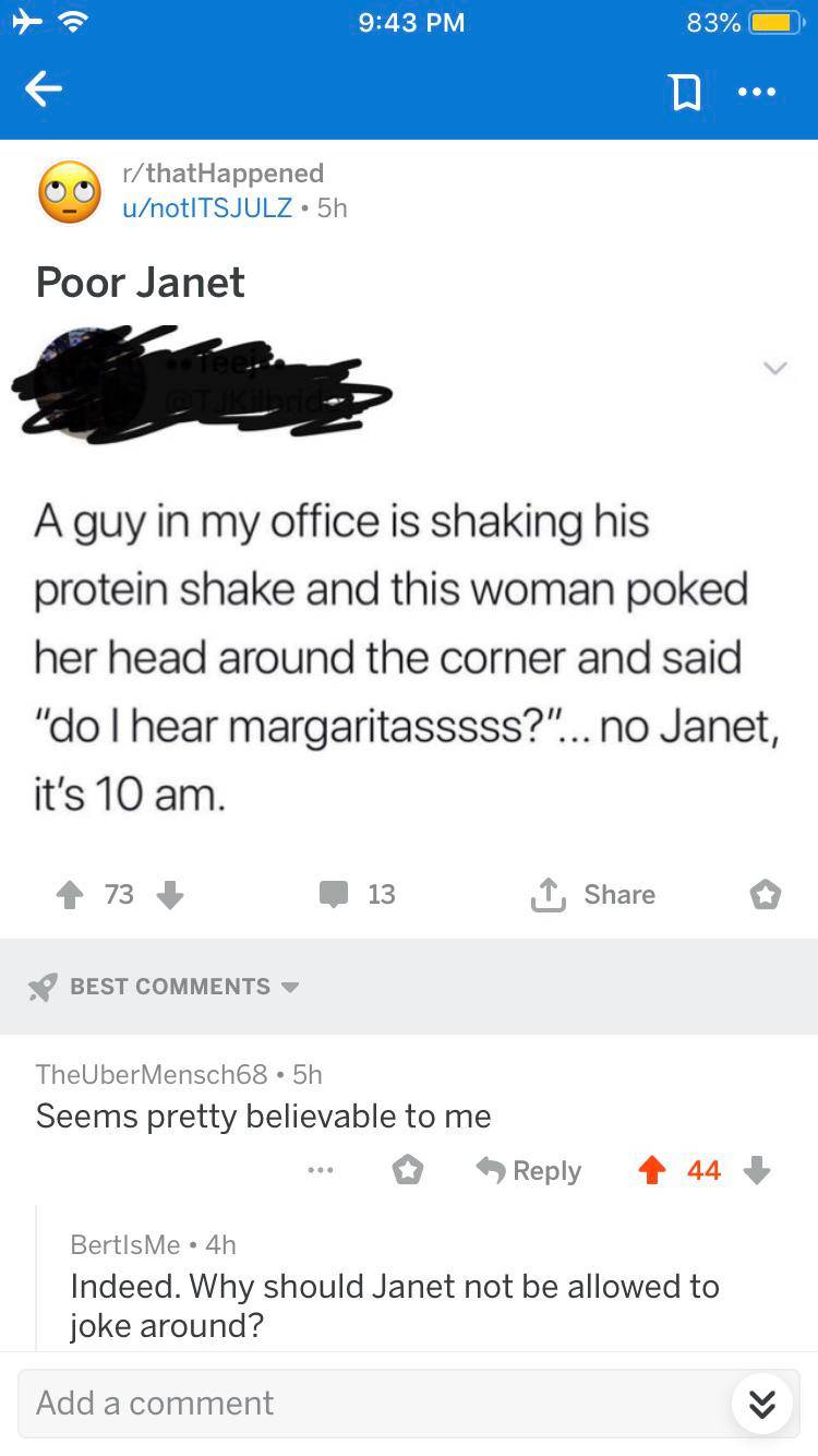 Calm down janet | Scrolller