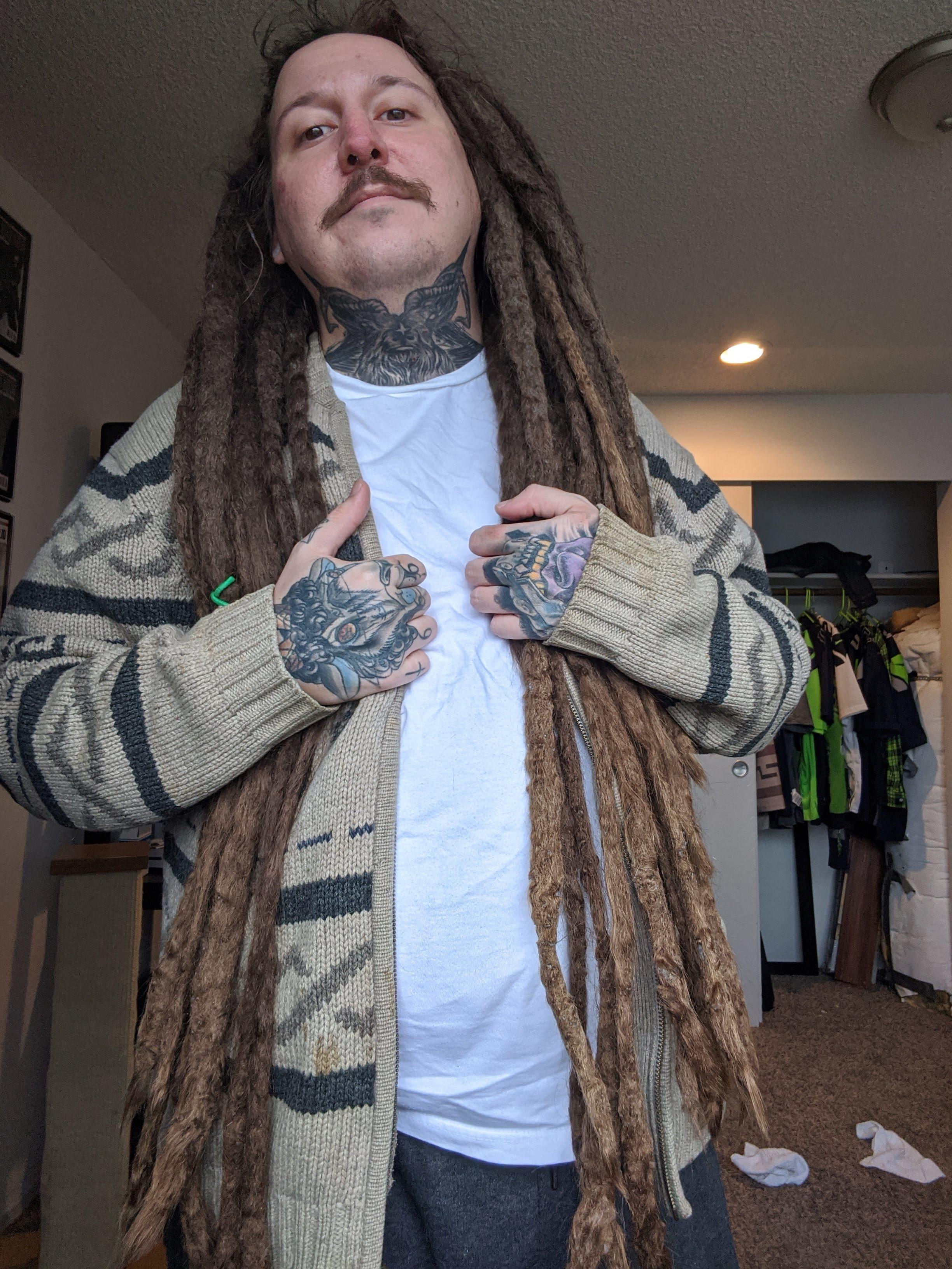 Can barely fit them in photos anymore. 15+ years without a trim, 7+ in dreads | Scrolller