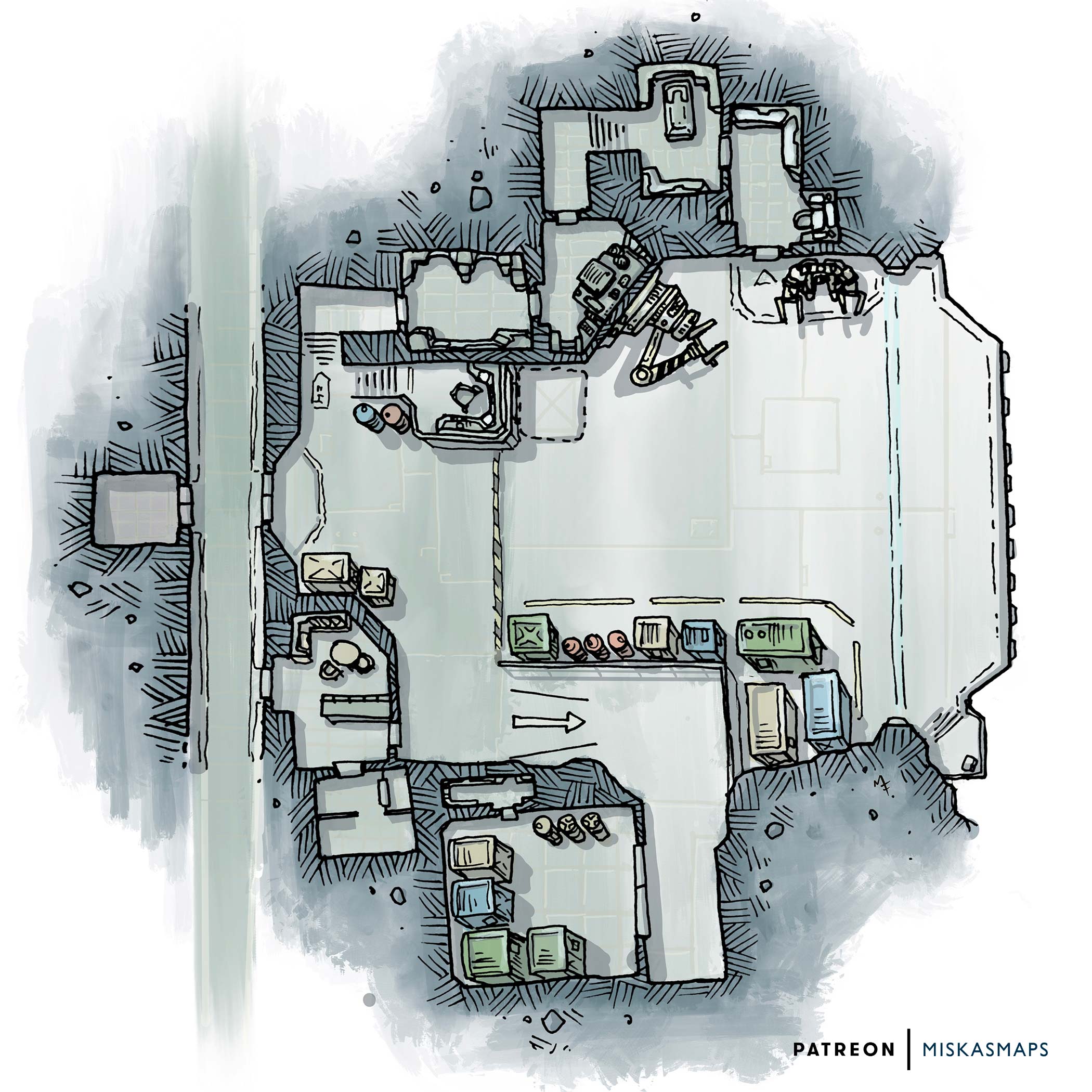 Cargo Bay 57 [30x30 battlemap] [OC] | Scrolller