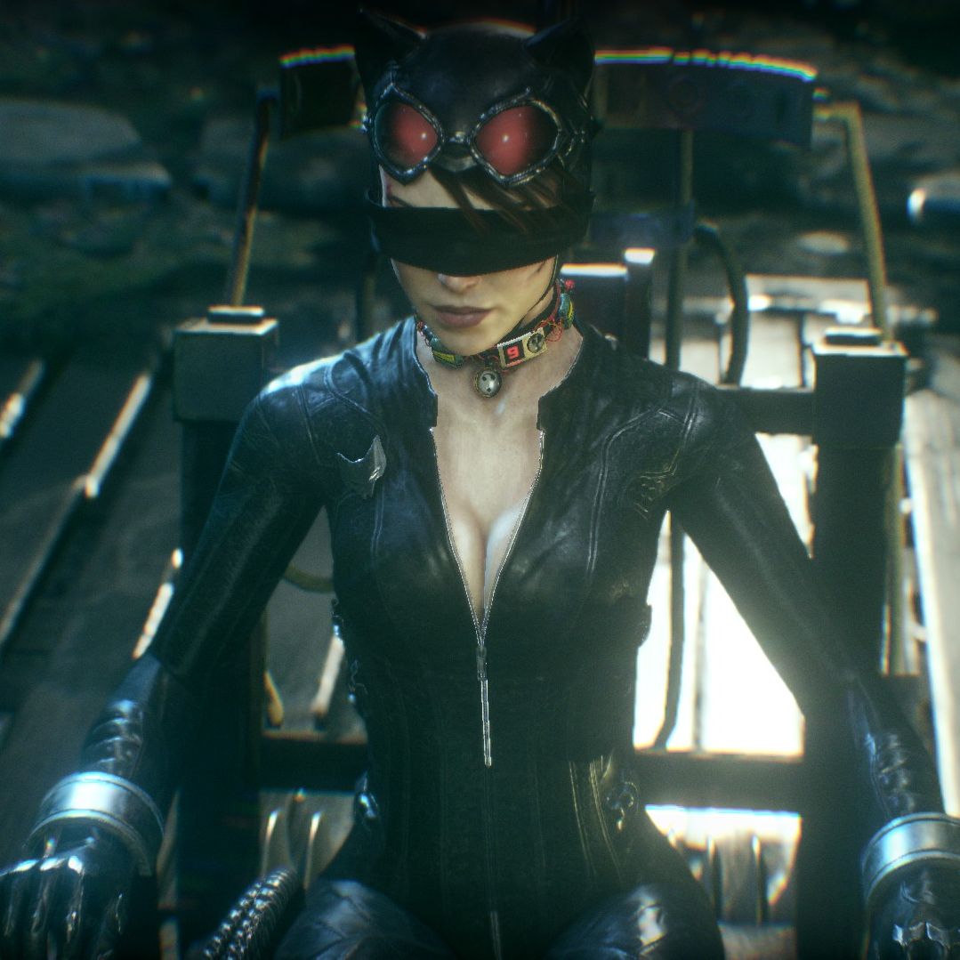 Catwoman in Batman Arkham Knight showing off a good amount of cleavage | Scrolller