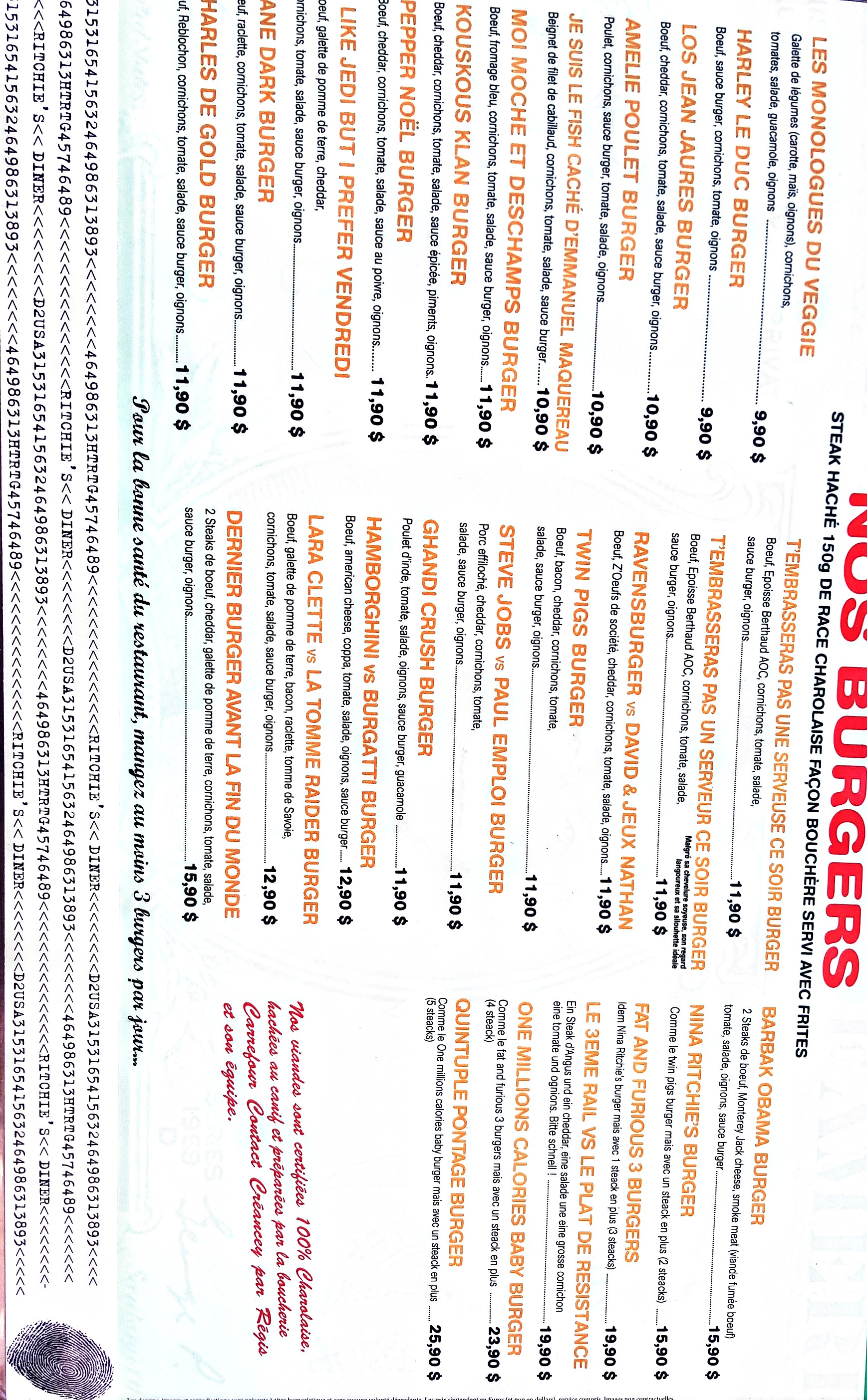 Cette carte de restaurant 😂😂😂 | Scrolller