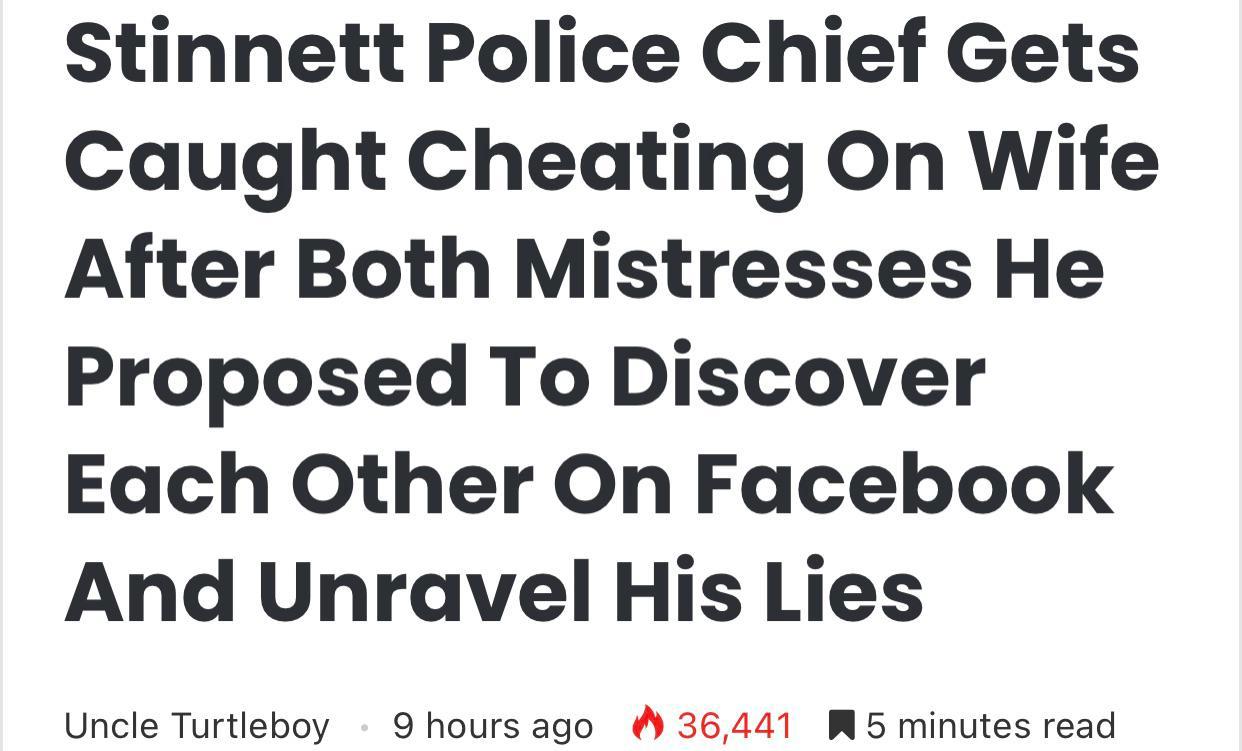 Cheating police chief | Scrolller