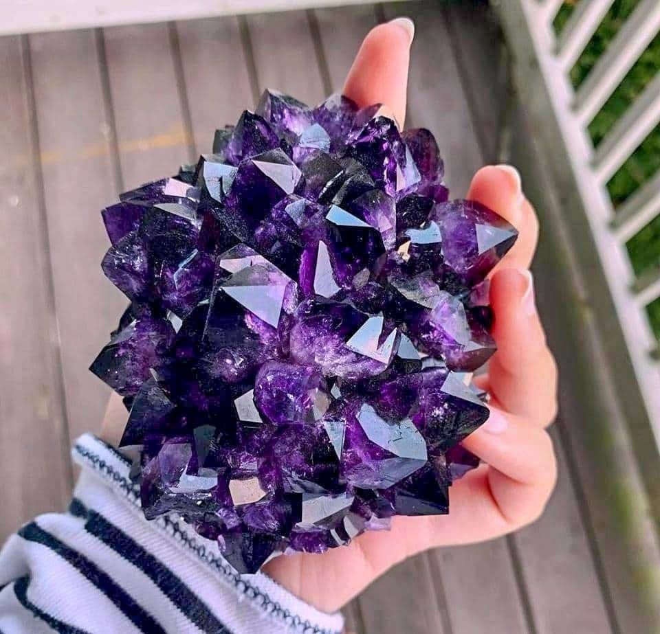 Check out this spikey Pom-Pom of Uruguayan Amethyst! | Scrolller