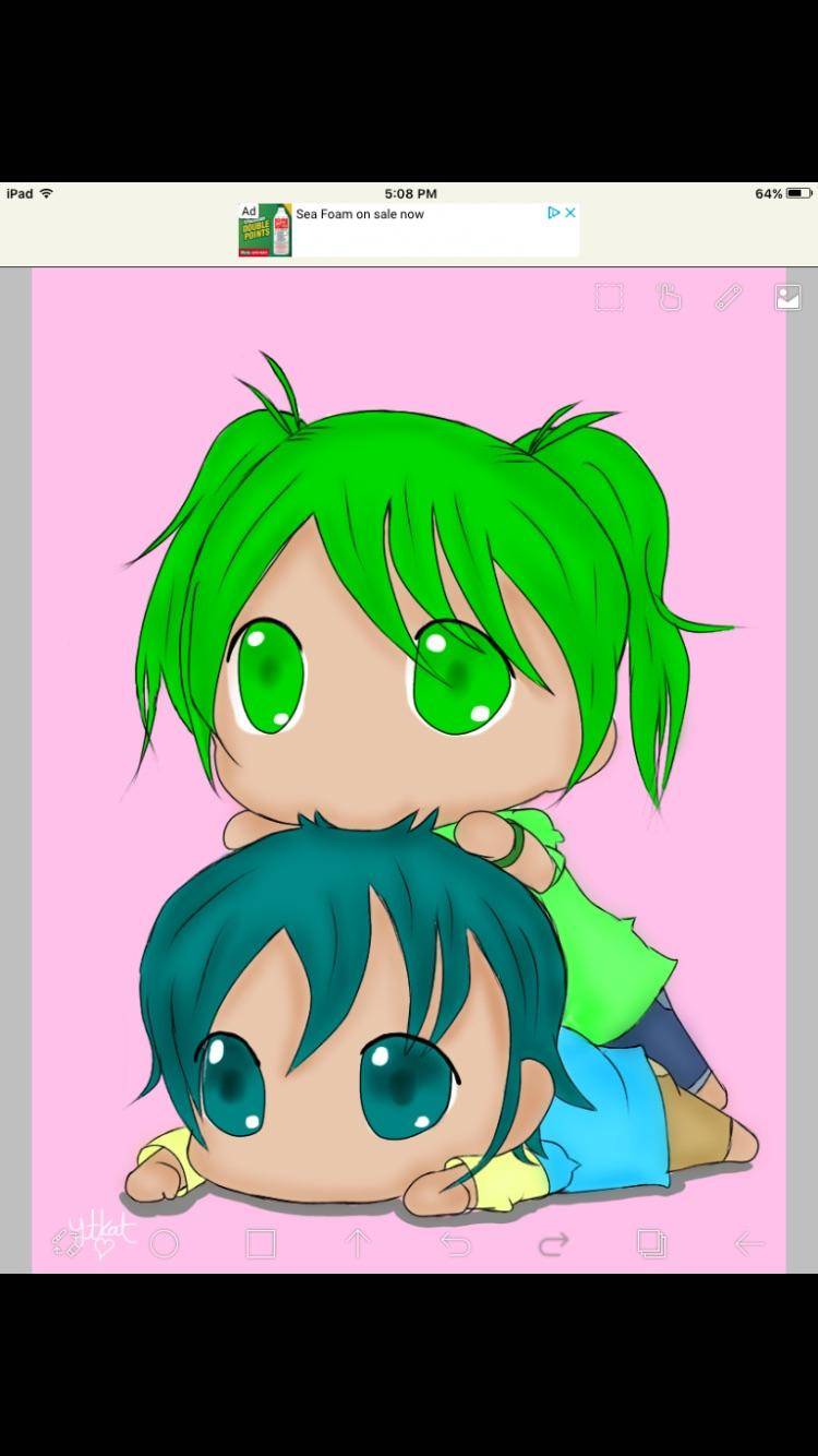 Chibi drawing of Koharu and Sora | Scrolller