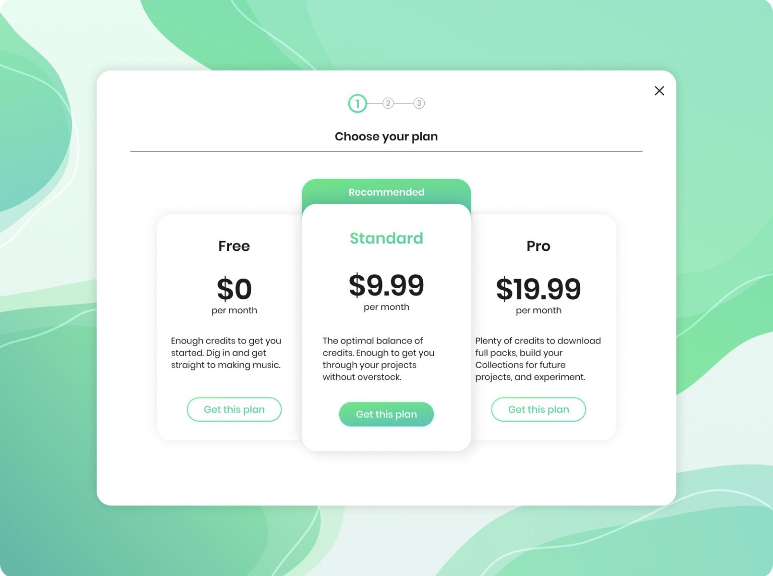 Choose your payment plan UI | Scrolller