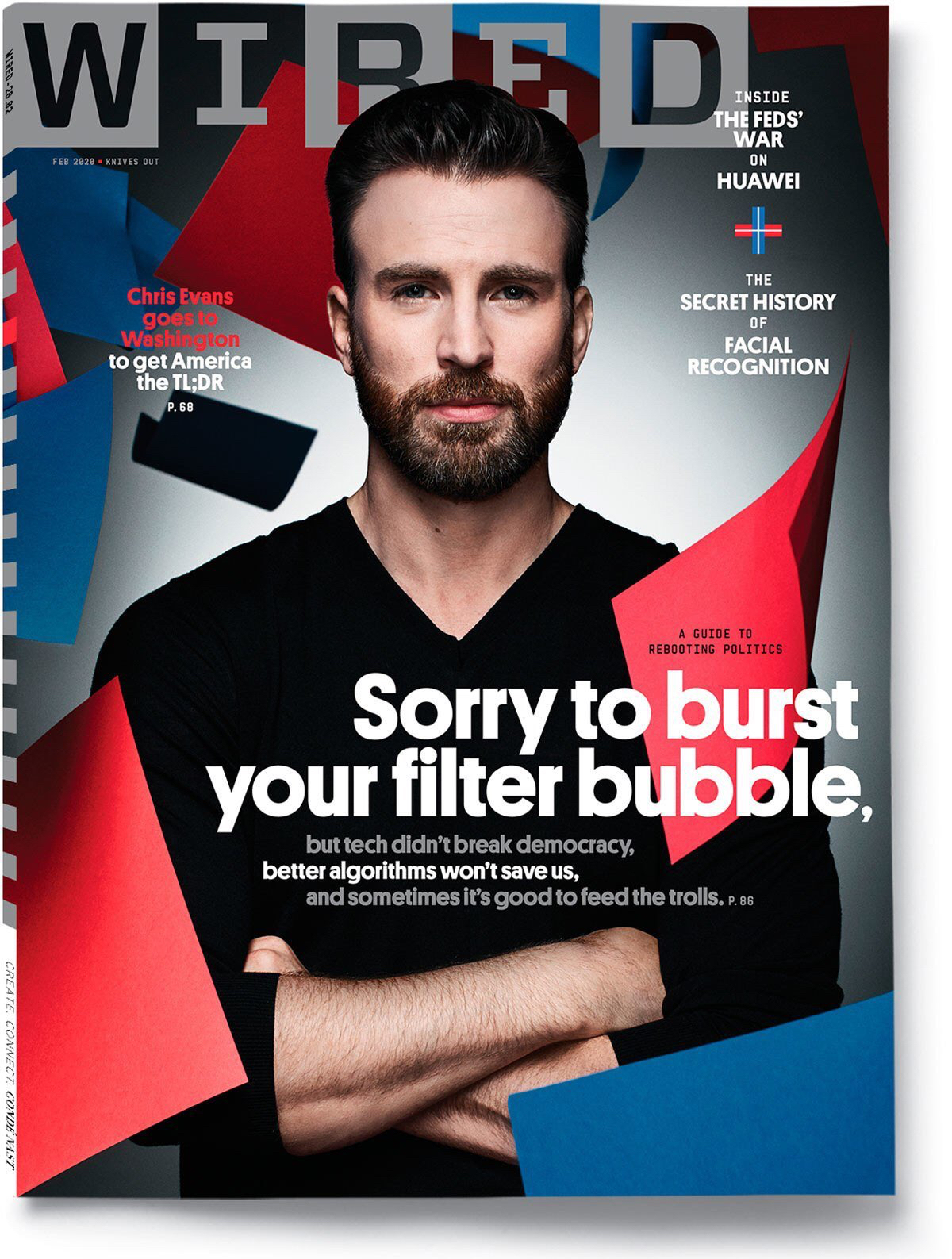 Chris Evans and his new website on the cover of Wired | Scrolller