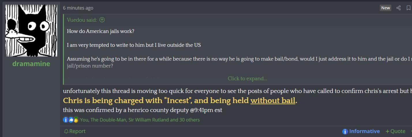 Chris is being charged with incest without bail | Scrolller