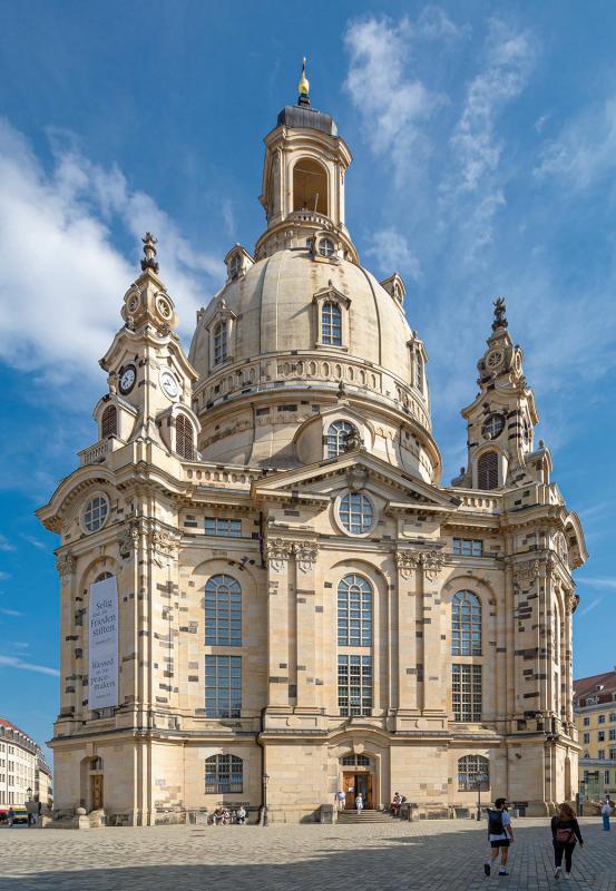 Church of Our Lady, Dresden (Germany) completed in 1743, destroyed in 1945 and rebuild from 1994 ...
