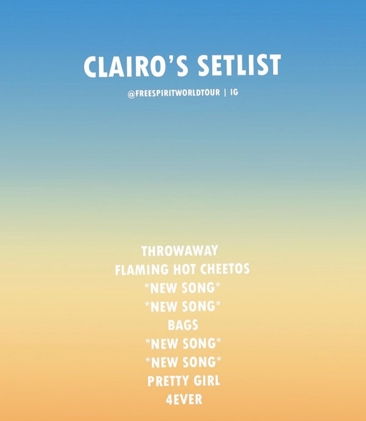 Clairos setlist! New songs are unnamed from her upcoming album | Scrolller