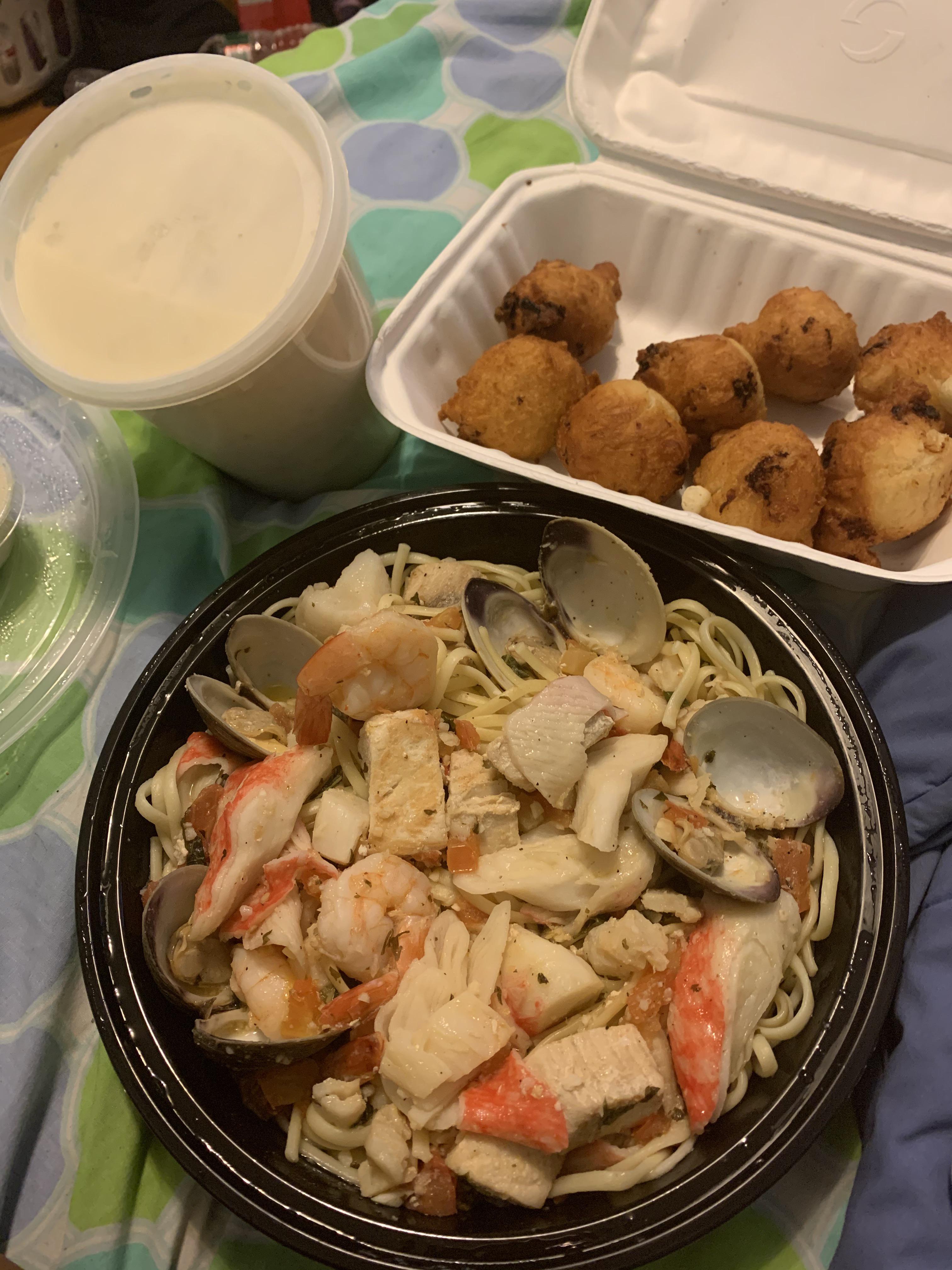 Clam cakes, chowder and seafood scampi! | Scrolller