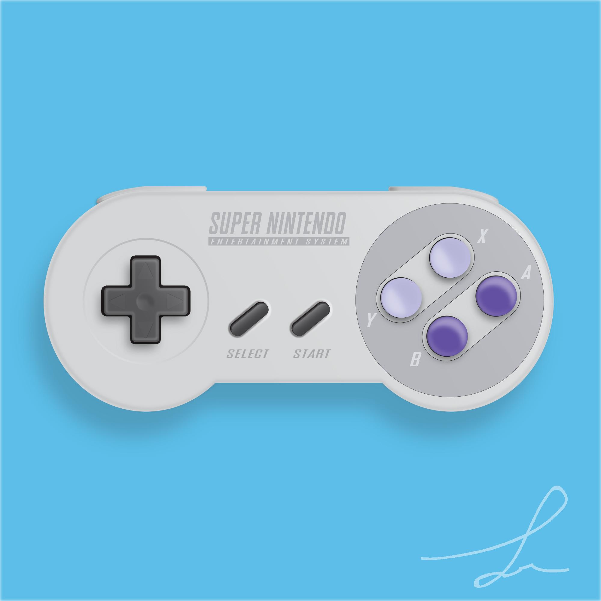 Classic Super NES controller I made for practice. | Scrolller