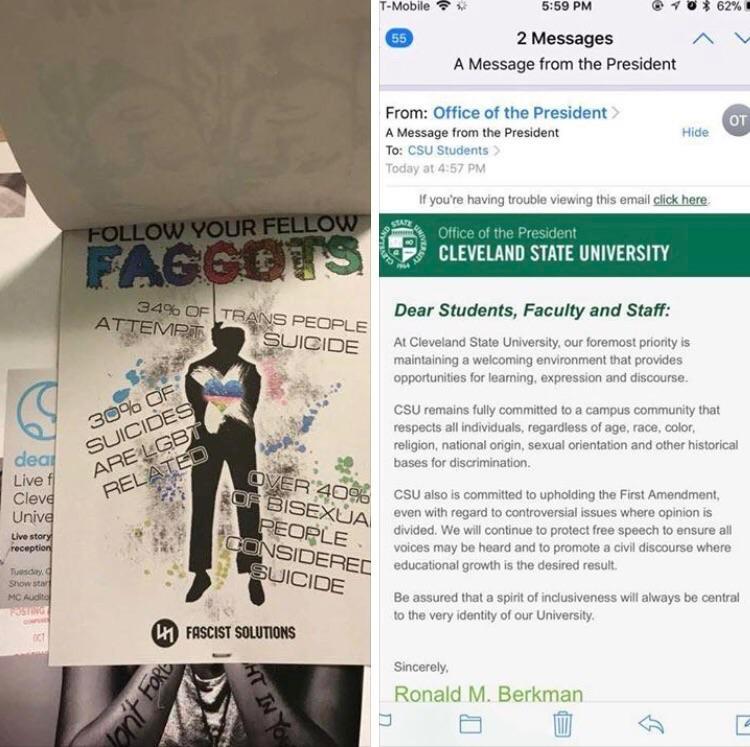 Cleveland State won't remove these posters, defends Free Speech instead | Scrolller