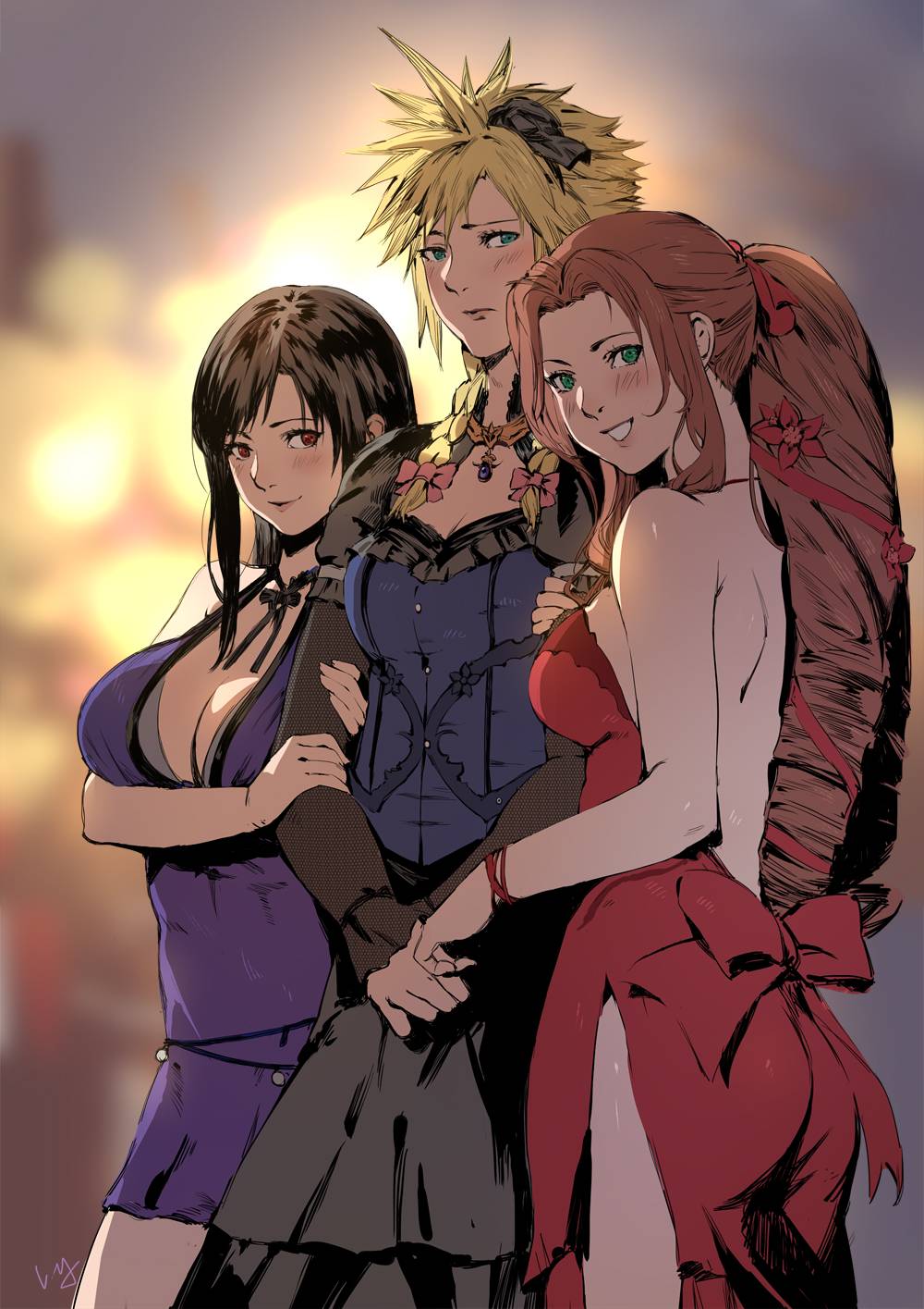 Cloud with Tifa and Aerith | Scrolller