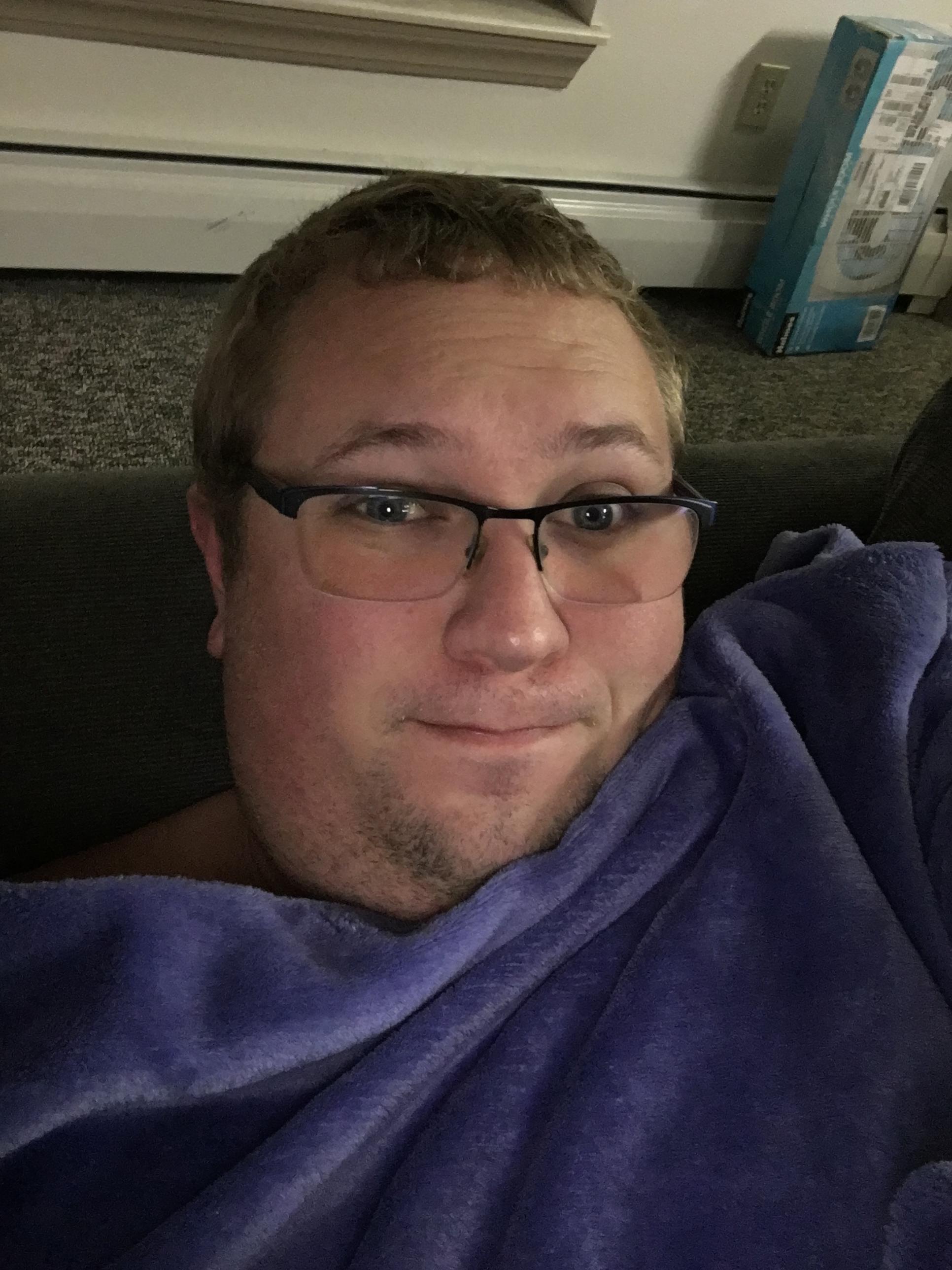 Cold Montana winter nights = perfect time to curl up in my Snuggie with only underwear on ...