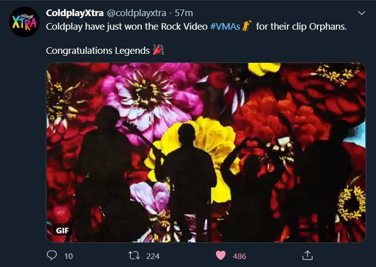 COLDPLAY WON VMA'S BEST ROCK!!! | Scrolller