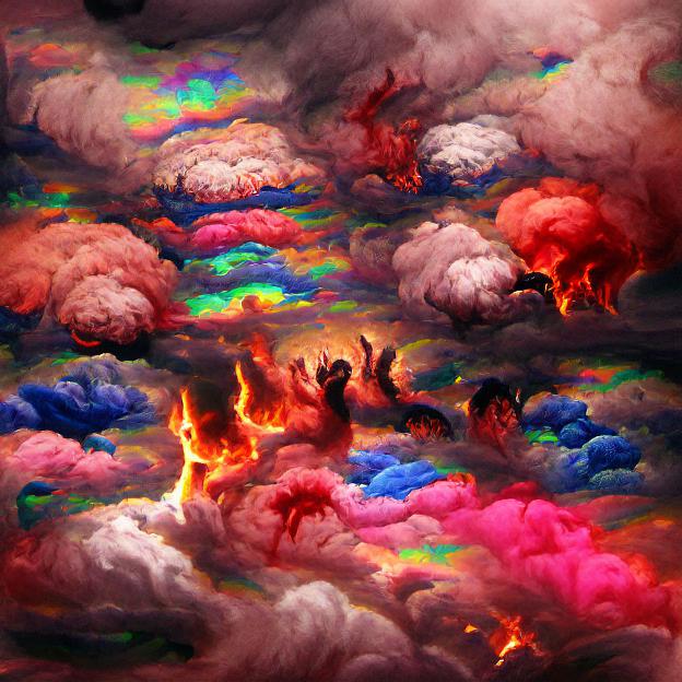 Colorful clouds making it rain in hell. | Scrolller