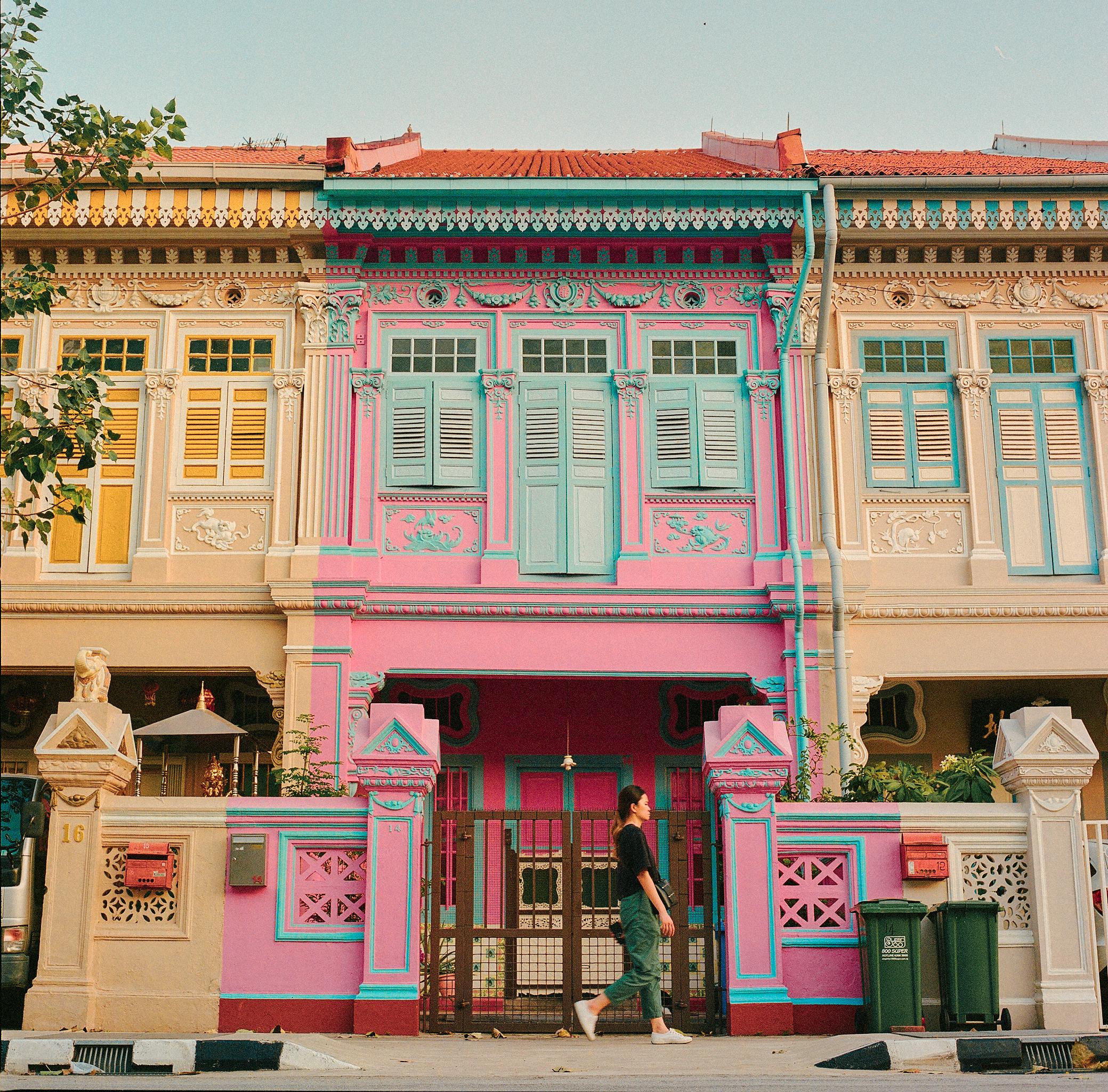 Colourful Peranakan houses, Singapore [building] | Scrolller