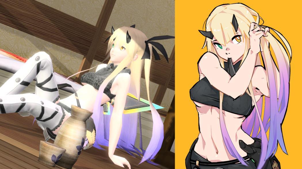 Commissioned artwork of my pso2 character (@goro_pla on twitter) | Scrolller