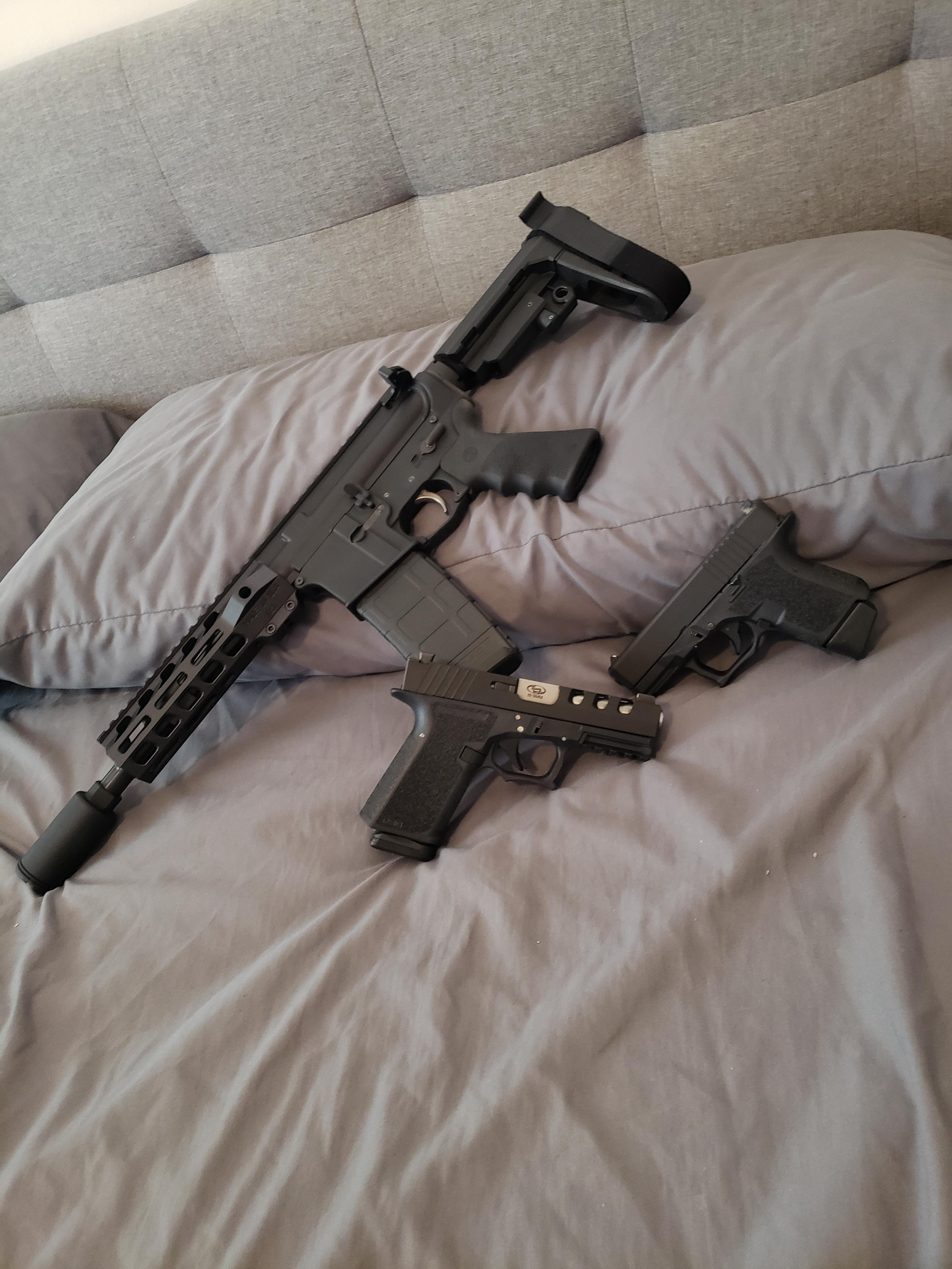Completed my first 80% ar..here's a pic with my 2 p80 glocks I completed a few months back! 8.5 ...