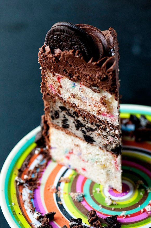 Cookies and Cream Birthday Sprinkle Overload Cake [580x873] | Scrolller