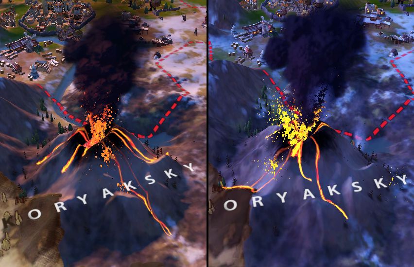 Cool looking megacolossal volcanic eruption; day and night veiws | Scrolller