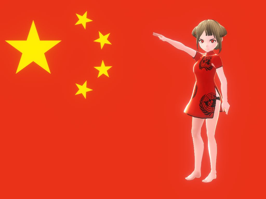 Corona-chan saluting the Chinese flag | Scrolller
