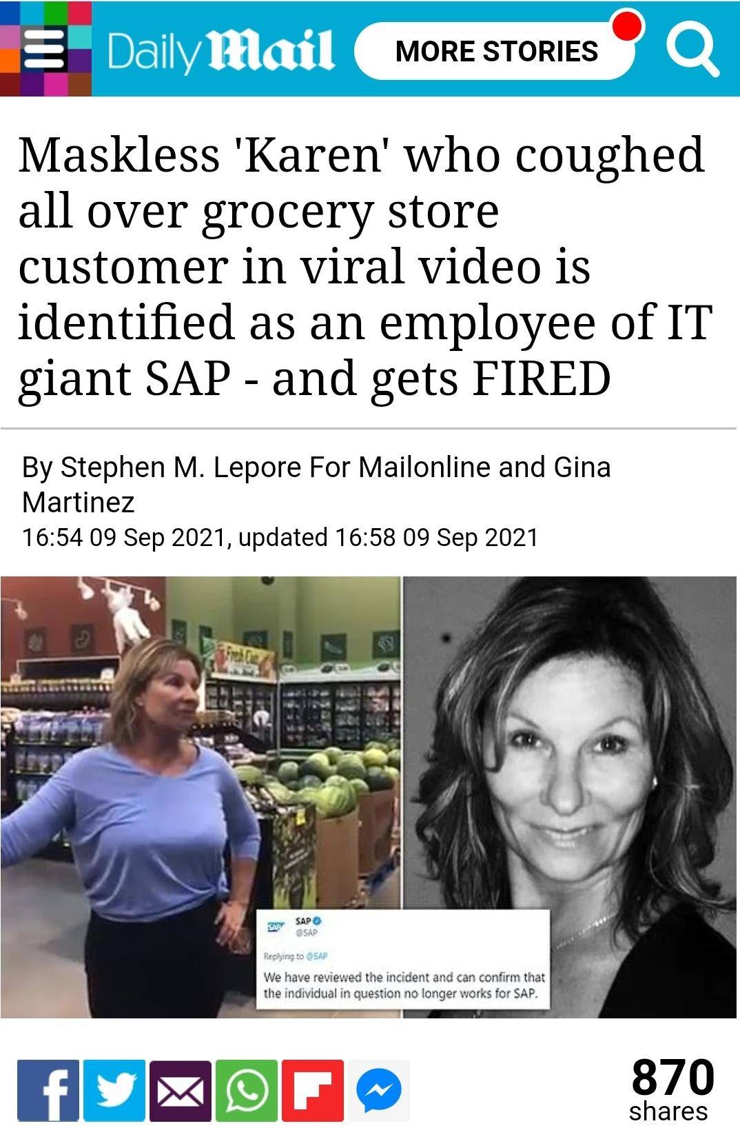 Coughing Karen Gets Fired | Scrolller