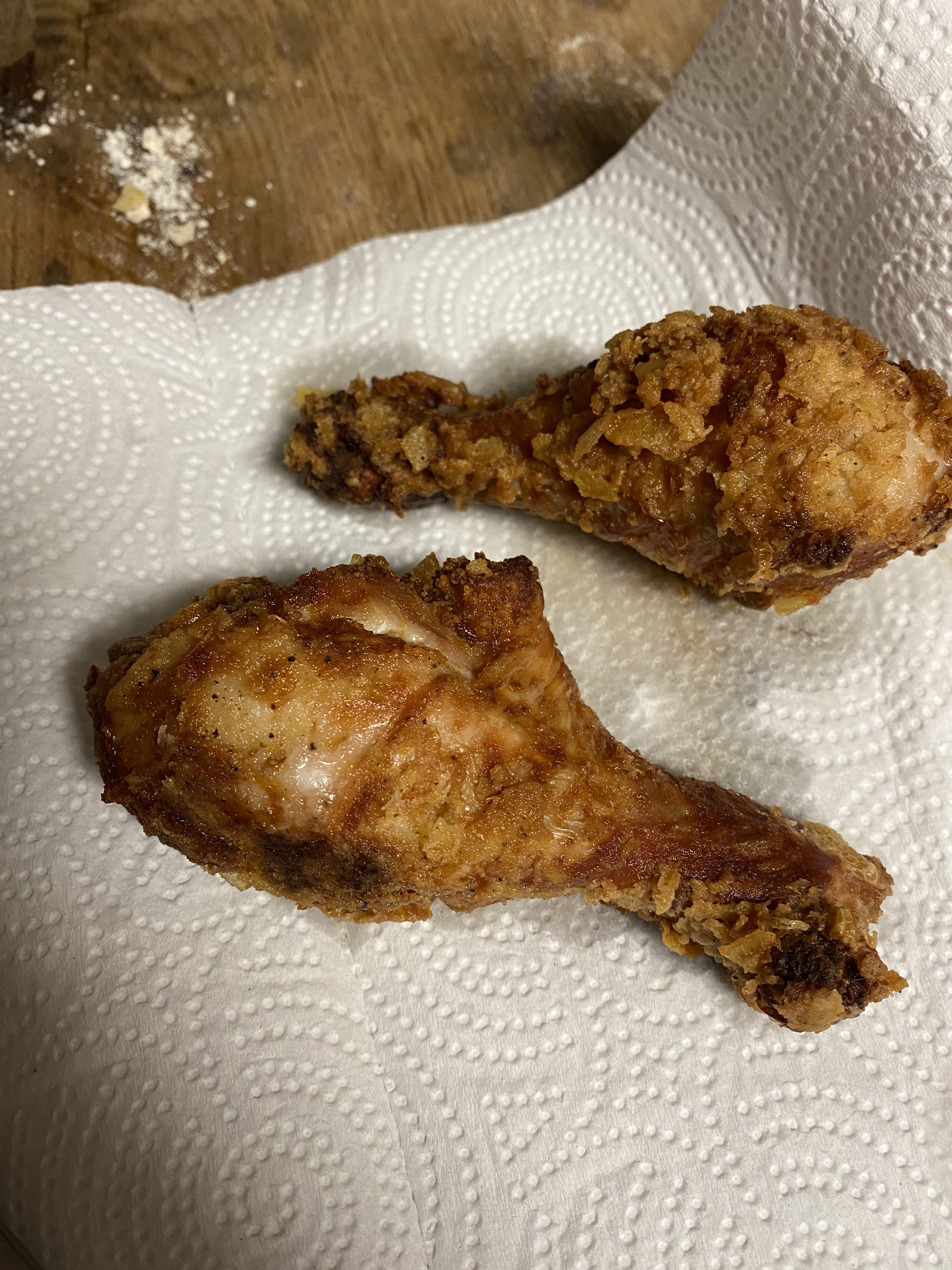 Crispy fried chicken made in the Dutch oven. First try! | Scrolller