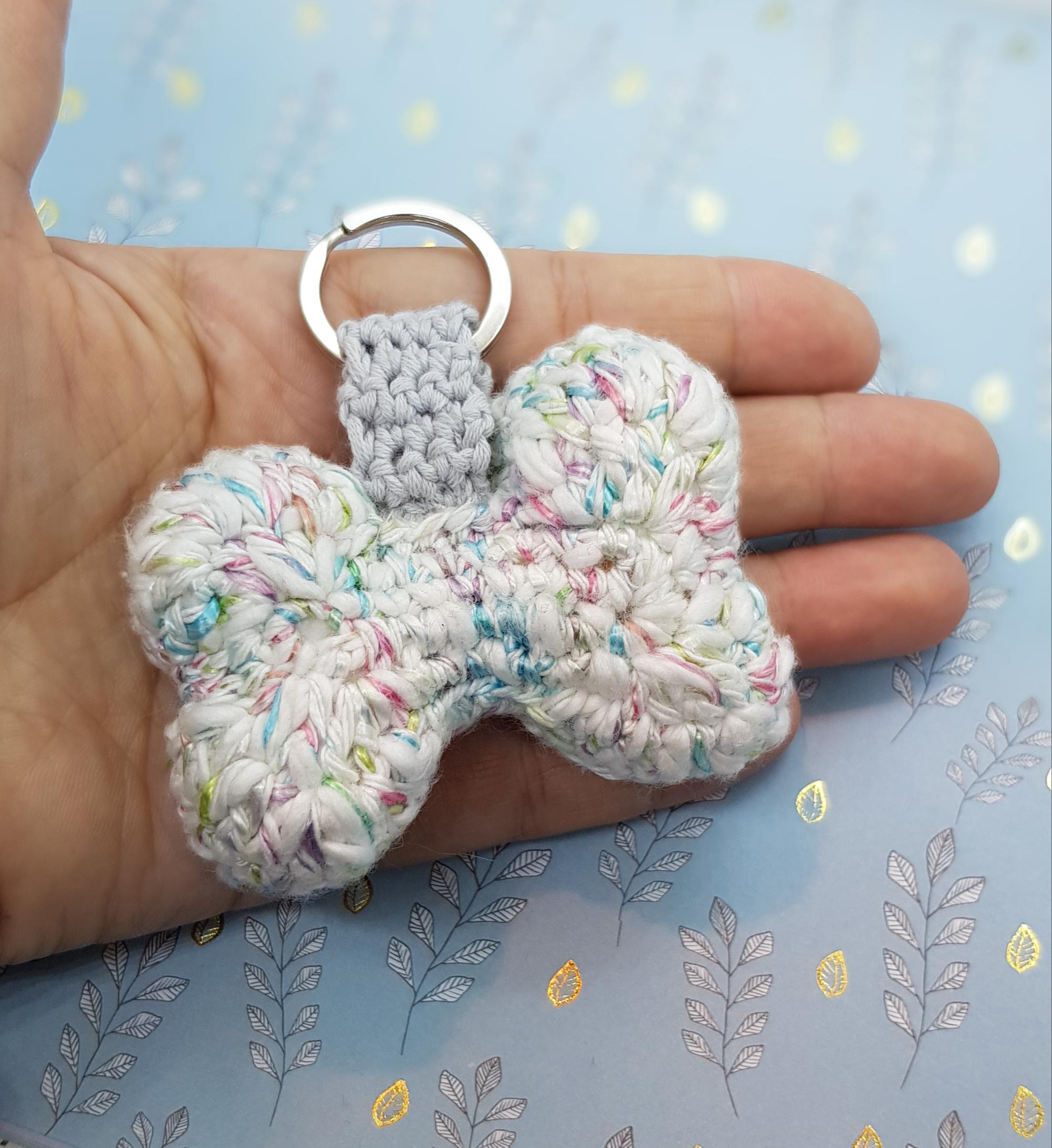 Crochet bone shaped keychain | Scrolller