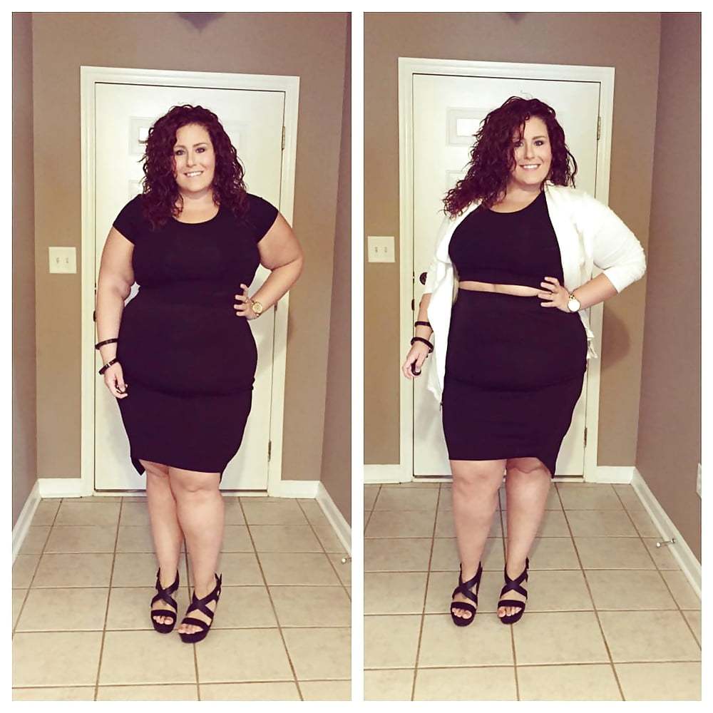 Curvy babe looking beautiful in some little black dresses | Scrolller