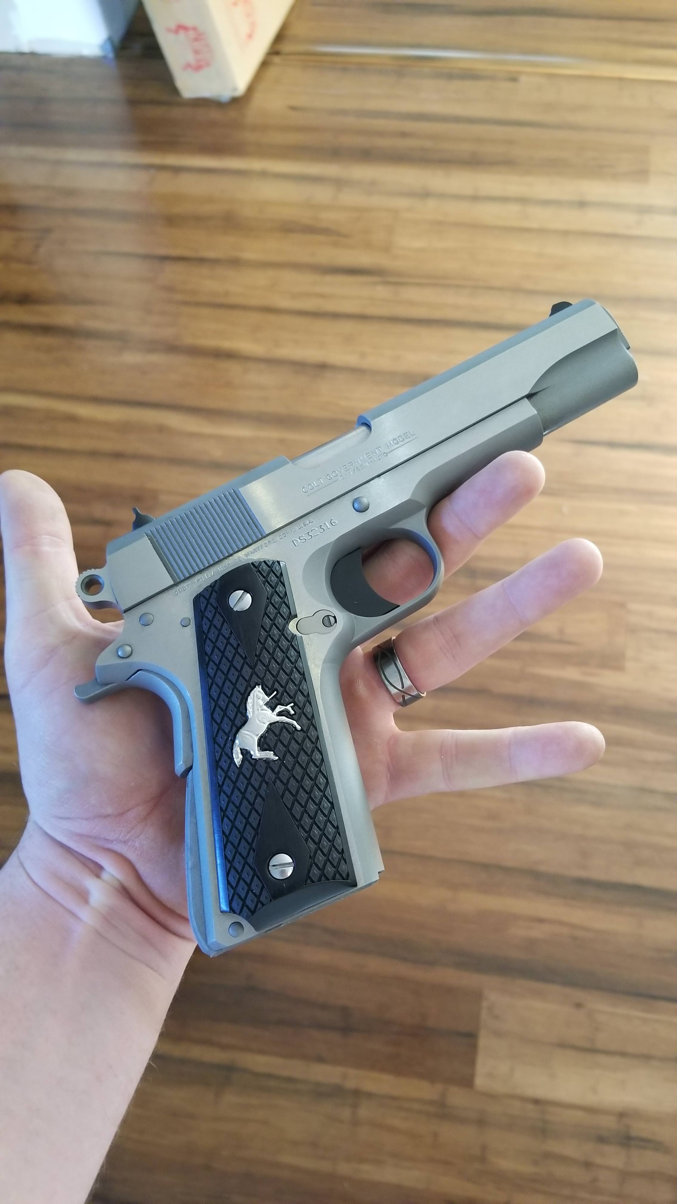Custom grips on my Colt Delta Elite! | Scrolller