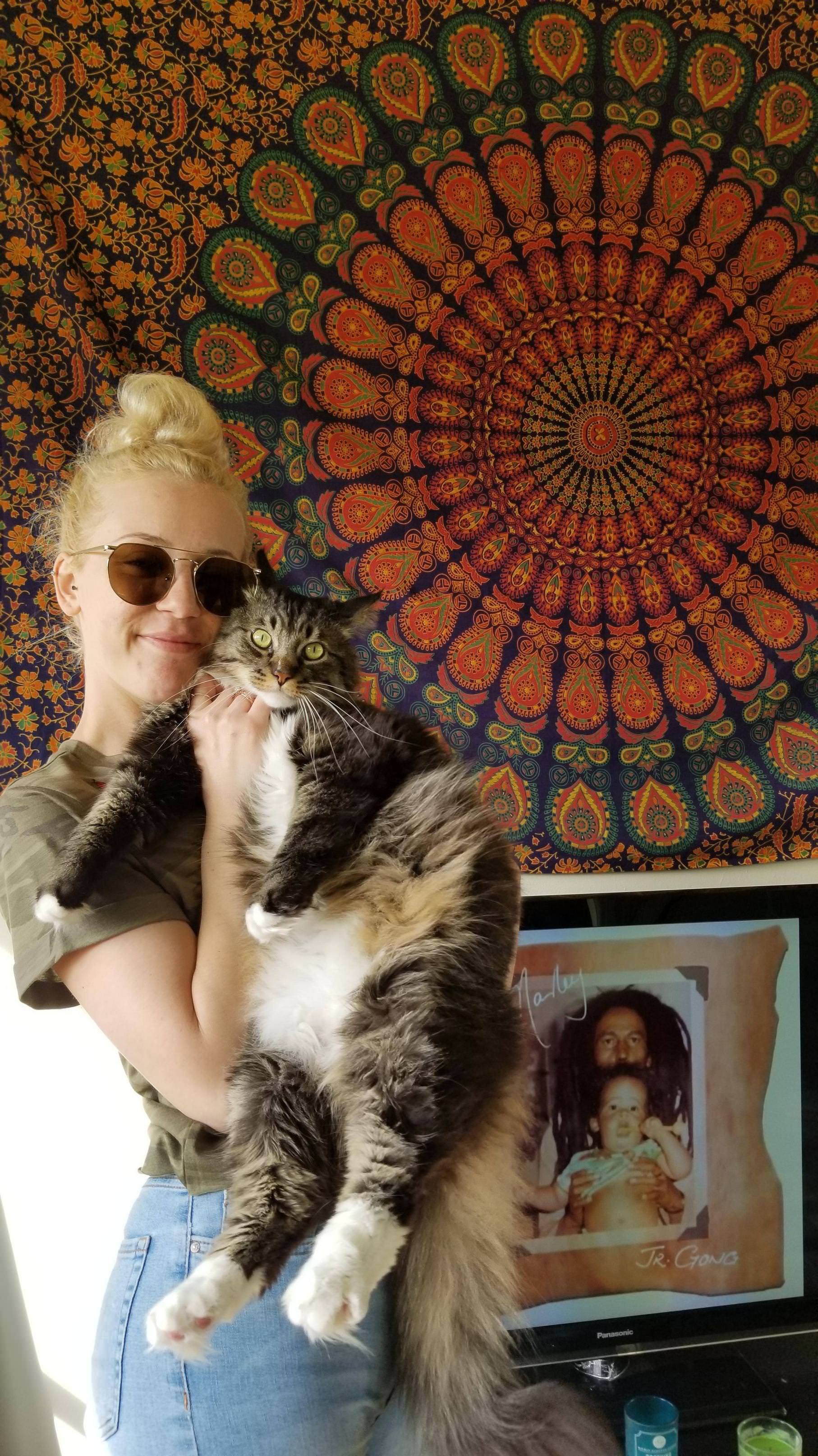 Cute blonde hanging out with her pussy in the air. | Scrolller