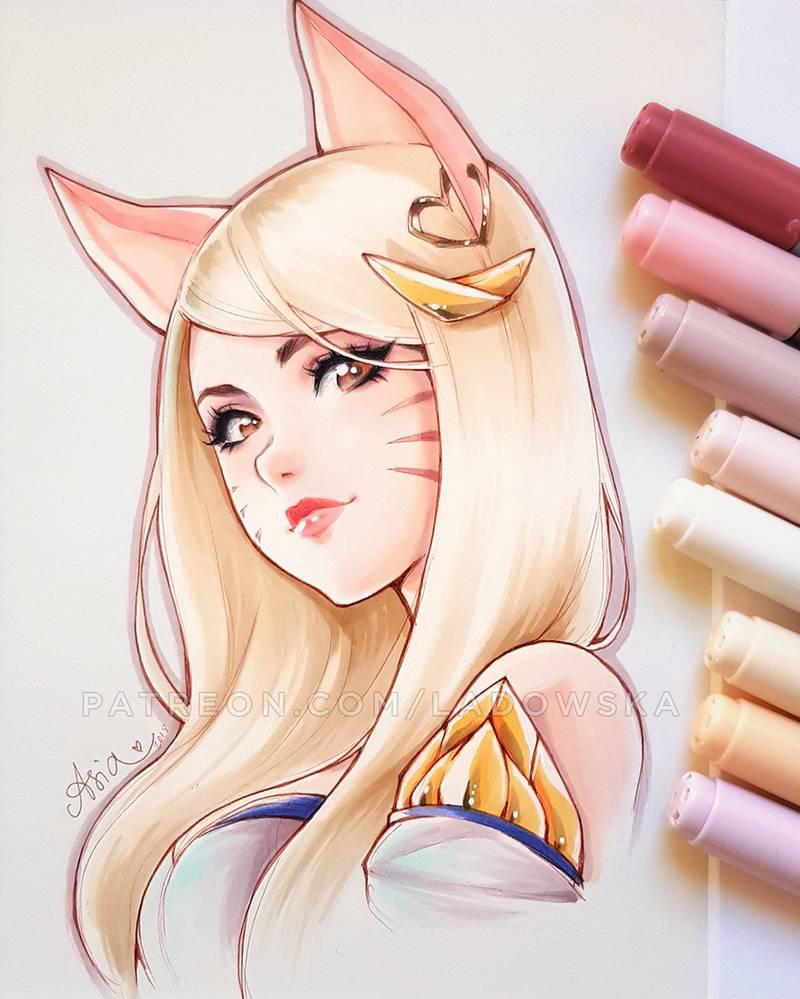 Daily Ahri Fanart #583 - Hand-drawn KDA | Scrolller