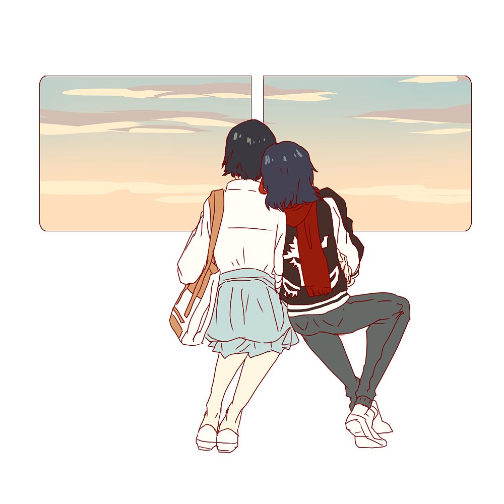 Daily Satsukiposting #411! Very wholesome sisters! Short-Haired Satsuki chilling with Ryuko! Art ...