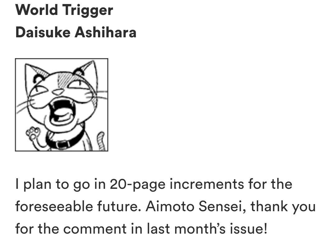 Daisuke Ashihara's author comment from Jump SQ issue 2 | Scrolller