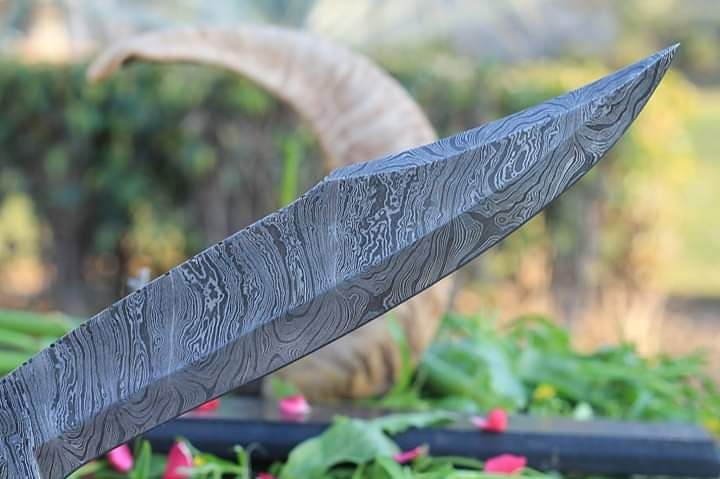 Damascus steel. Bowie knife blade hope you like it | Scrolller