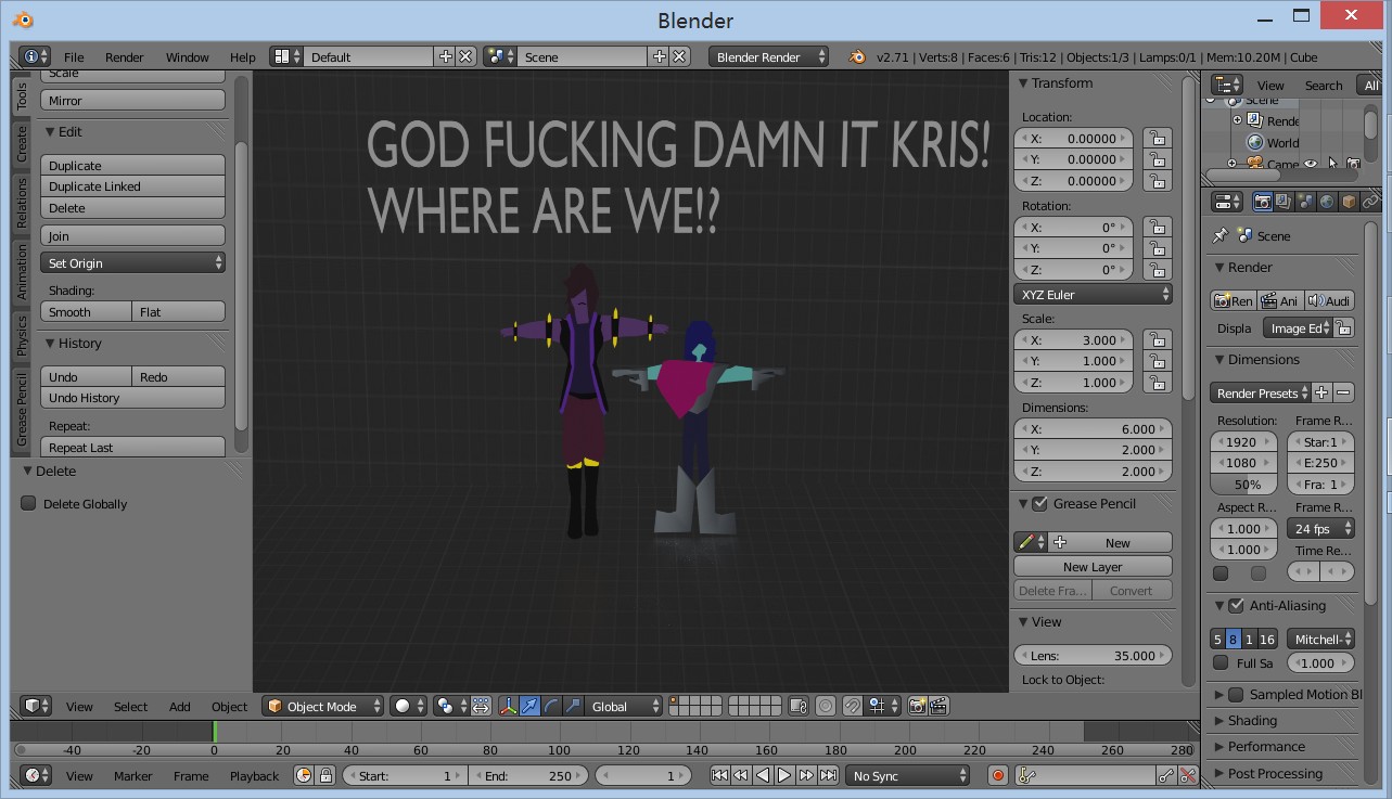 DAMMIT KRIS WE'RE NOT EVEN IN A VIDEOGAME ANYMORE! | Scrolller